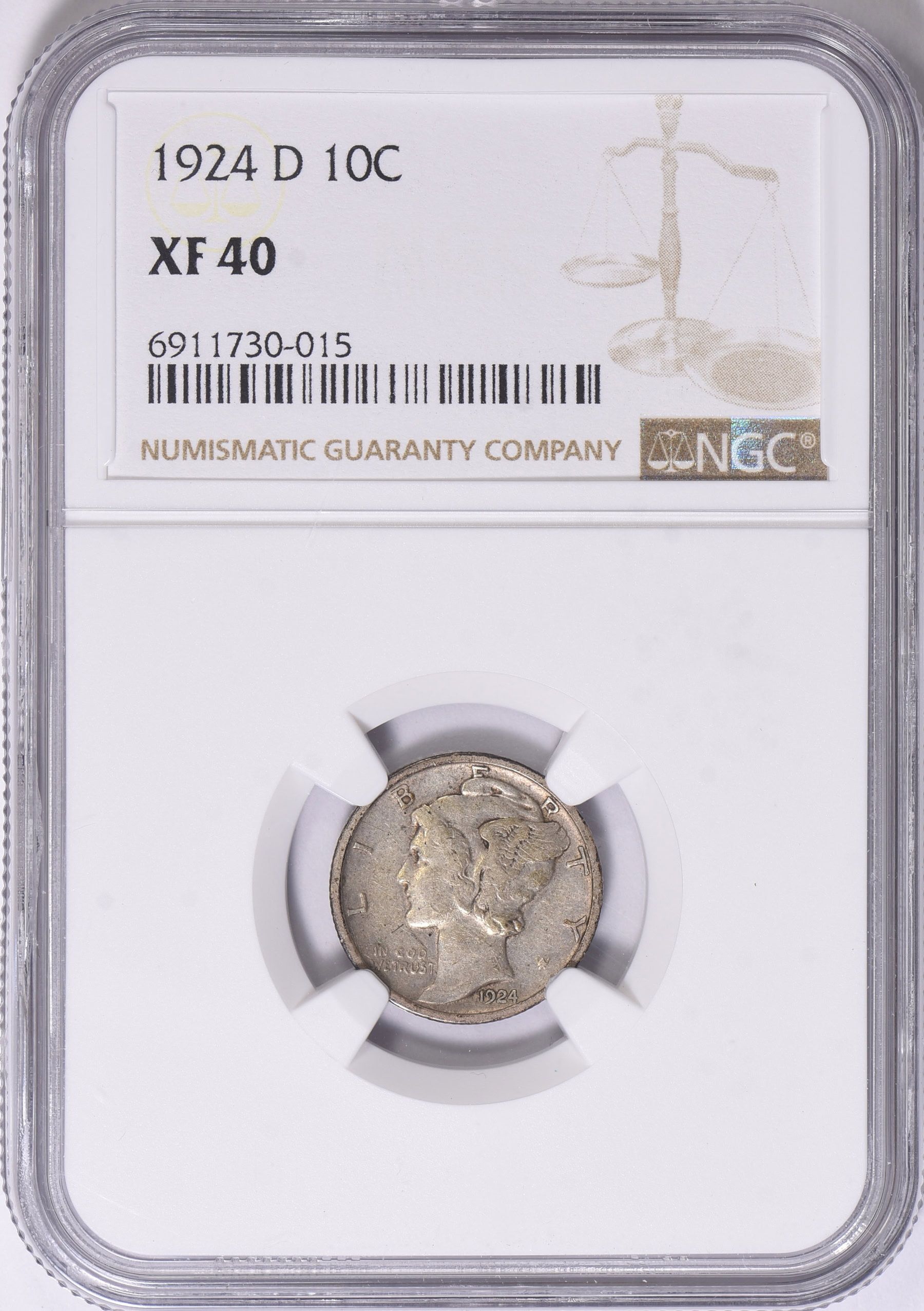 1924-D Mercury Dime NGC XF-40 (Item 1663501) | GreatCollections Coin Auctions