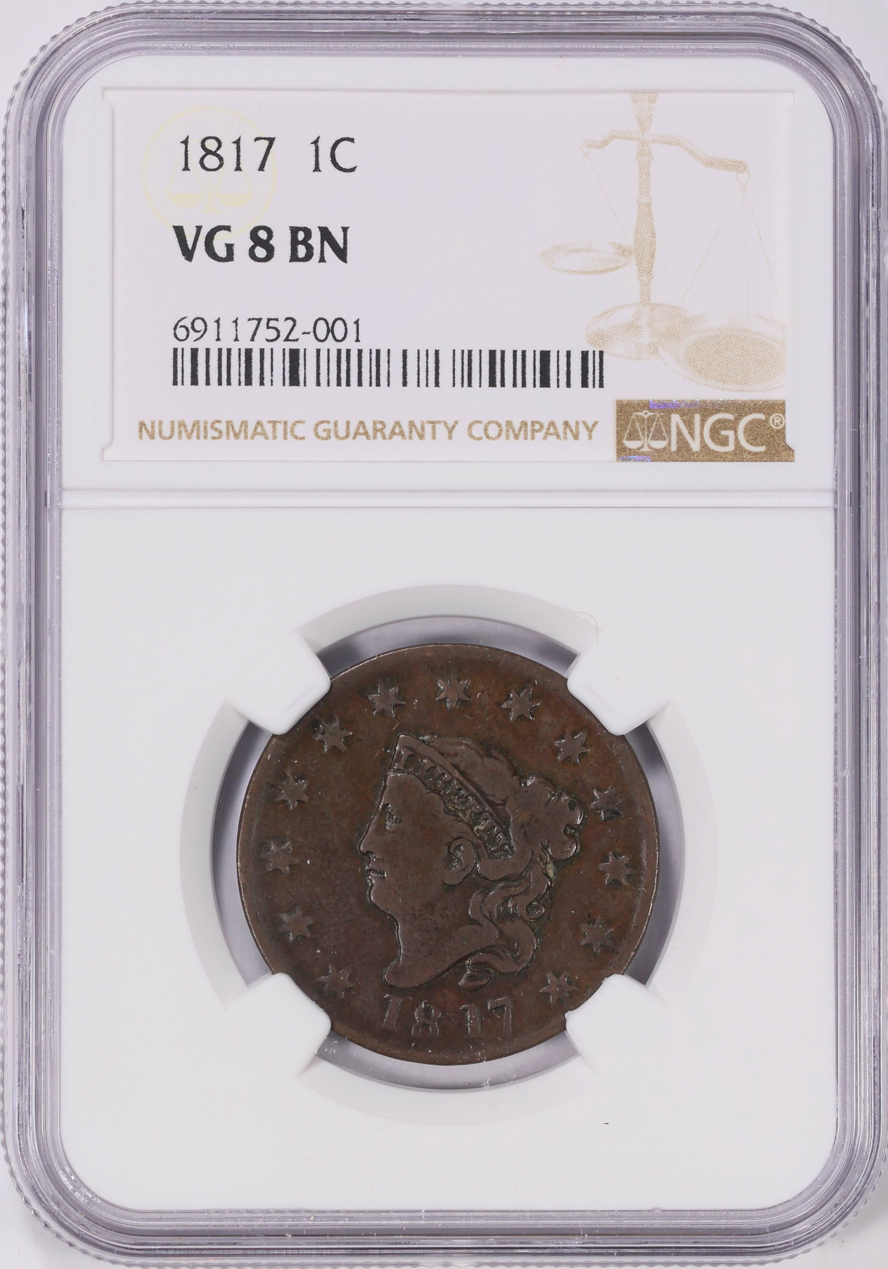 1817 Matron Cent 13 Stars NGC VG-08 BN (Item 1663690 ...