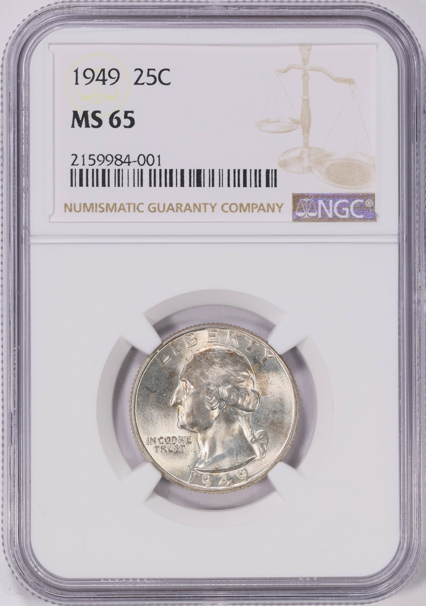 1949 Washington Quarter NGC MS-65 (Item 1663702) | GreatCollections ...