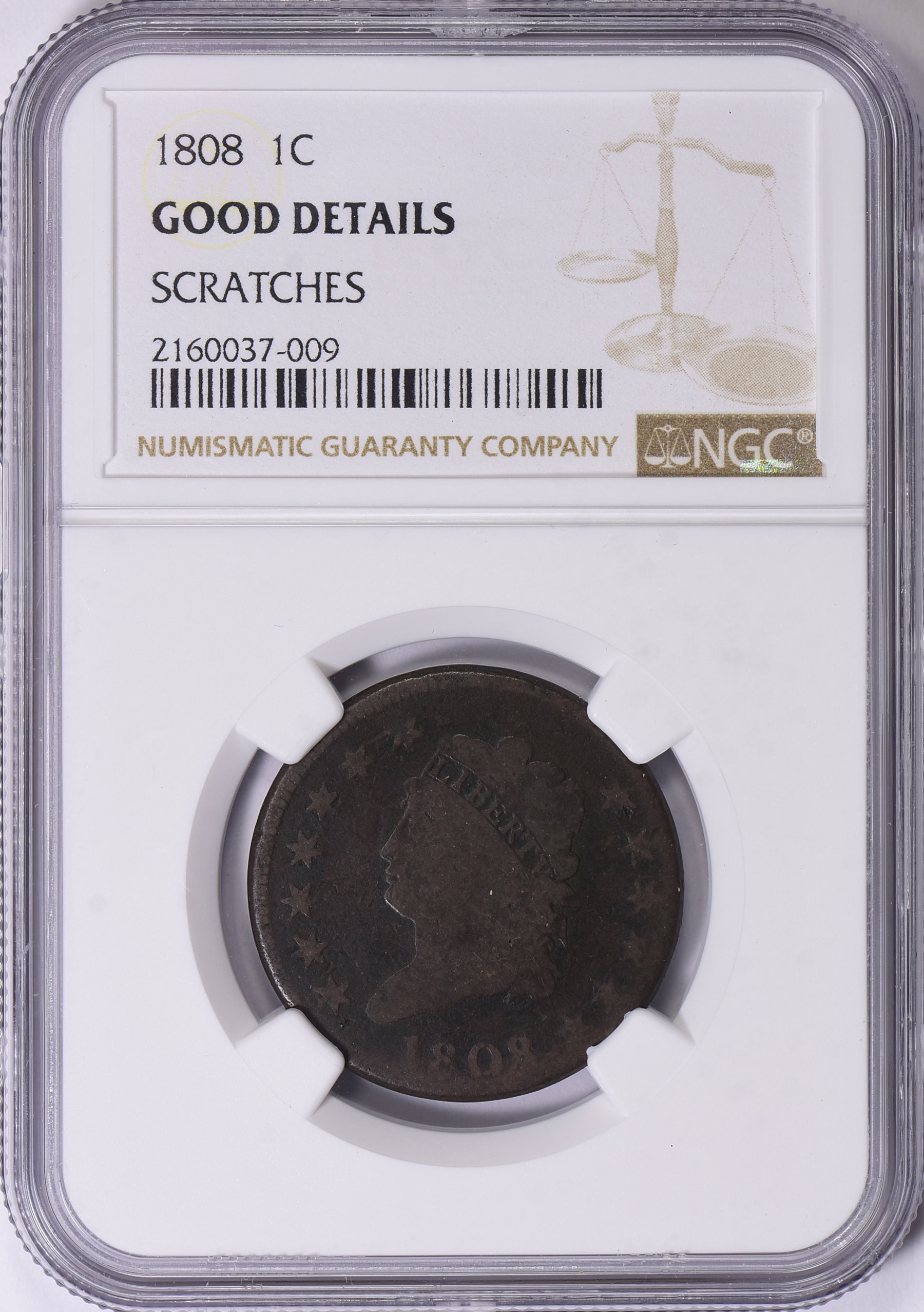 1808 Classic Cent NGC Good Details (Item 1663769) | GreatCollections ...