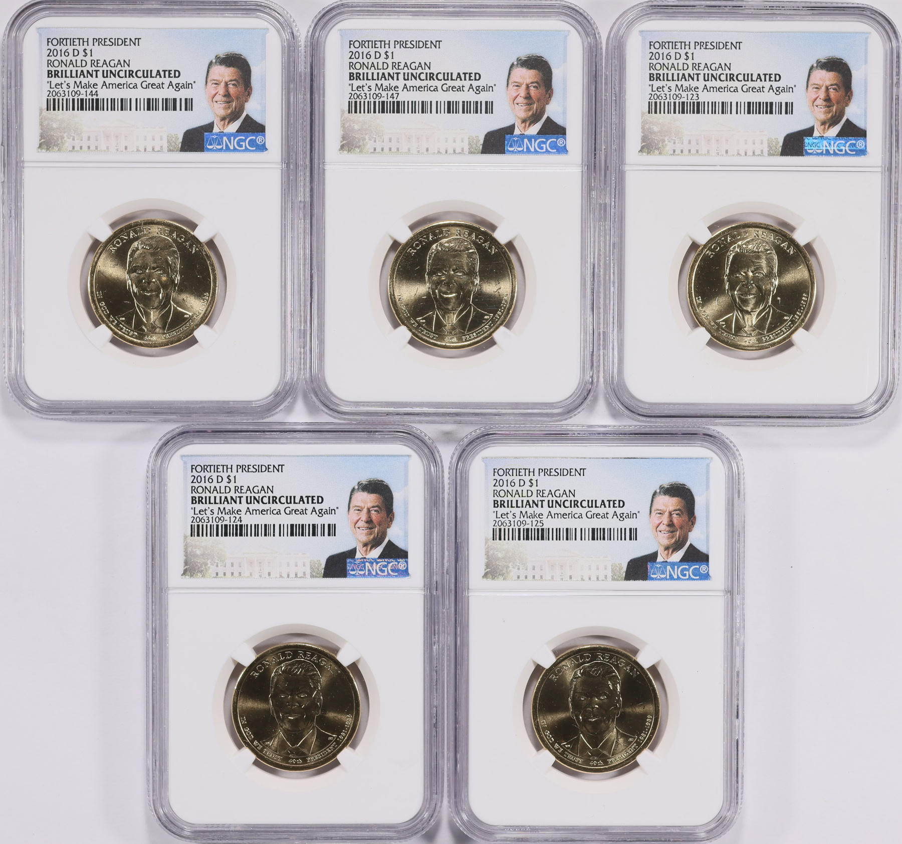 2016-D Presidential Dollar Ronald Reagan - NGC Brilliant Uncirculated ...