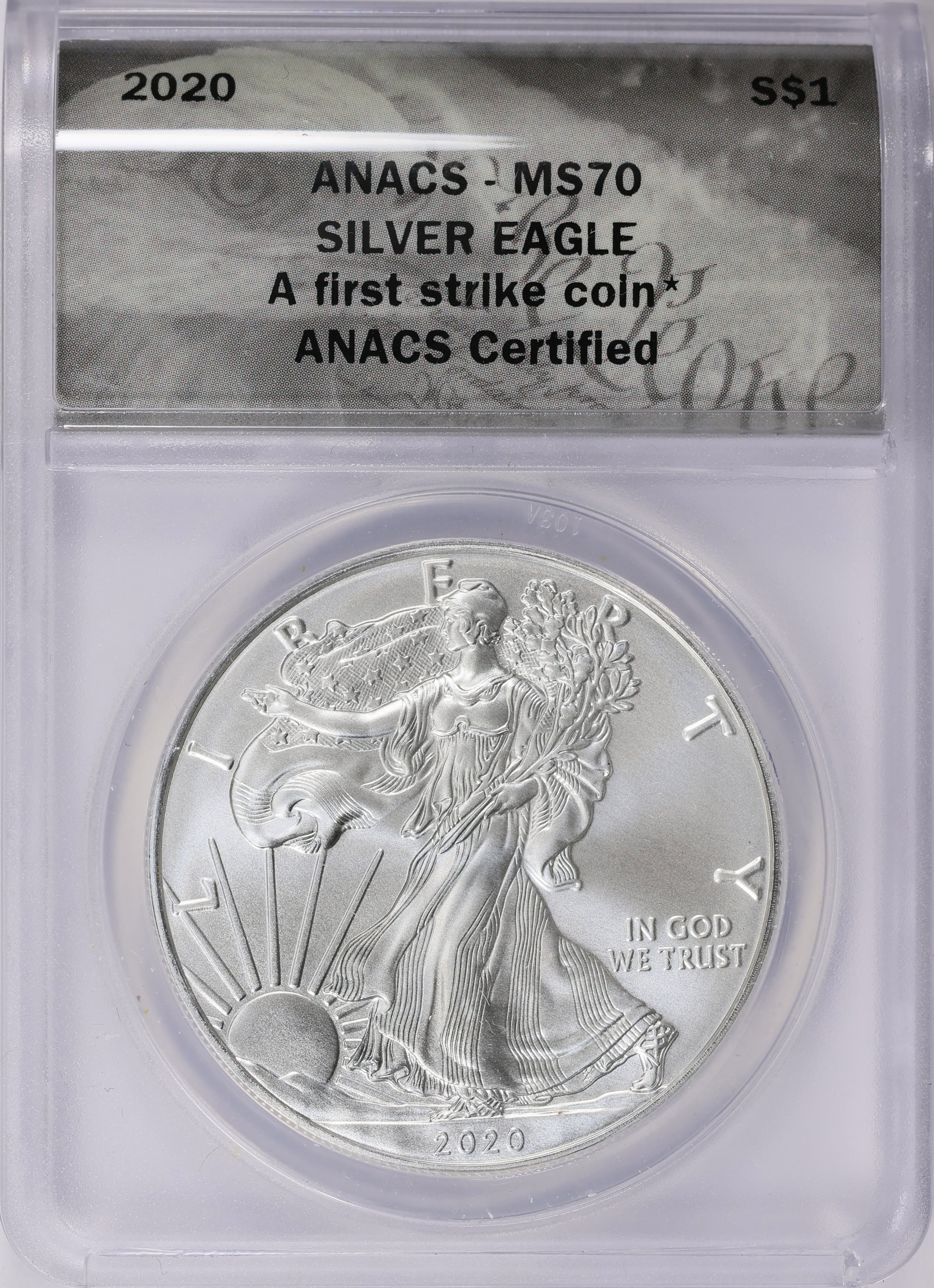2020 $1 Silver Eagle First Strike ANACS MS-70 (Item 1663936 ...