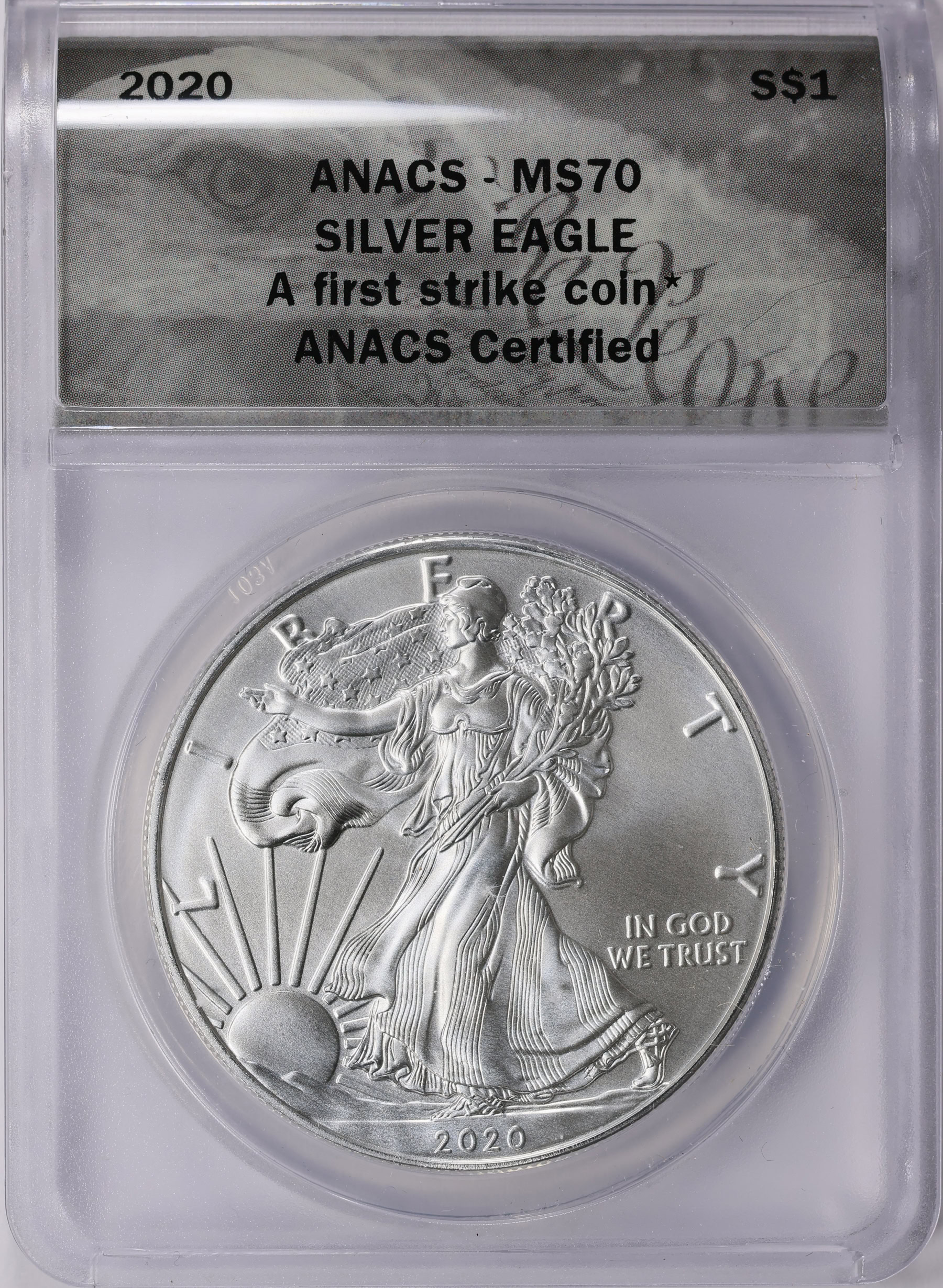 2020 $1 Silver Eagle First Strike ANACS MS-70 (Item 1663944 ...
