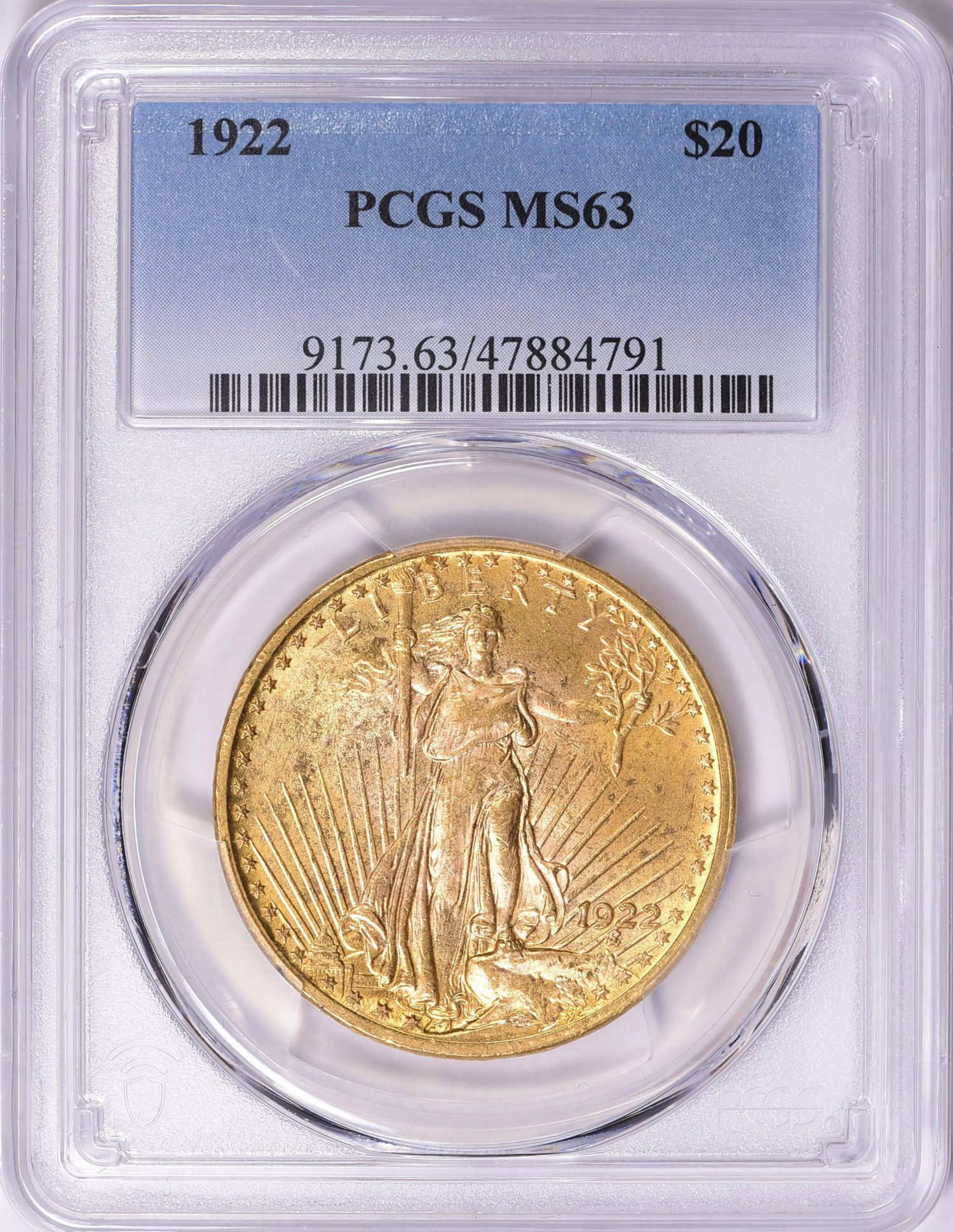 1922 Saint-Gaudens Gold Double Eagle PCGS MS-63 (Item 1664084) | GreatCollections Coin Auctions