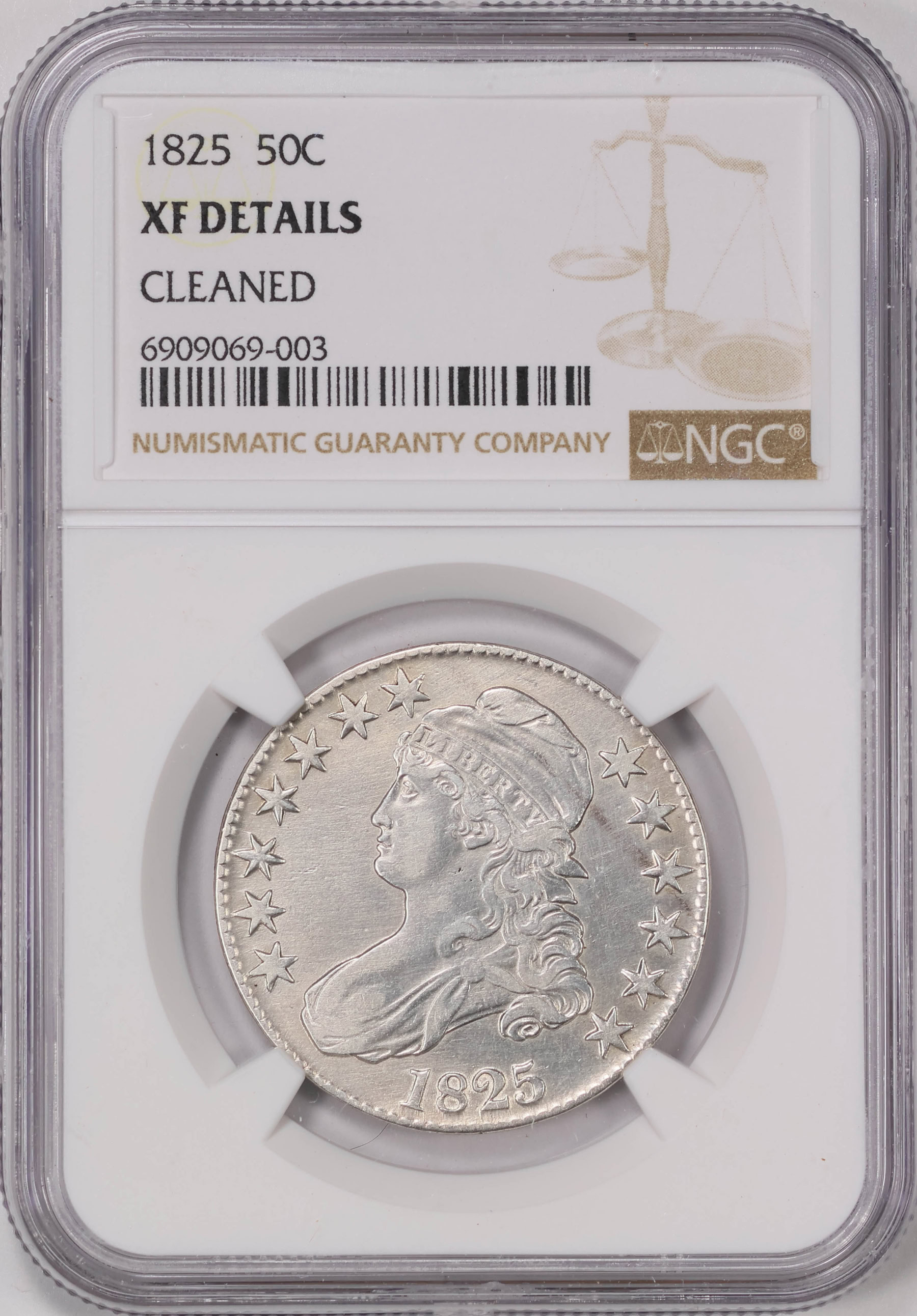 1825 Capped Bust Half Dollar NGC XF Details (Item 1664177) | GreatCollections Coin Auctions