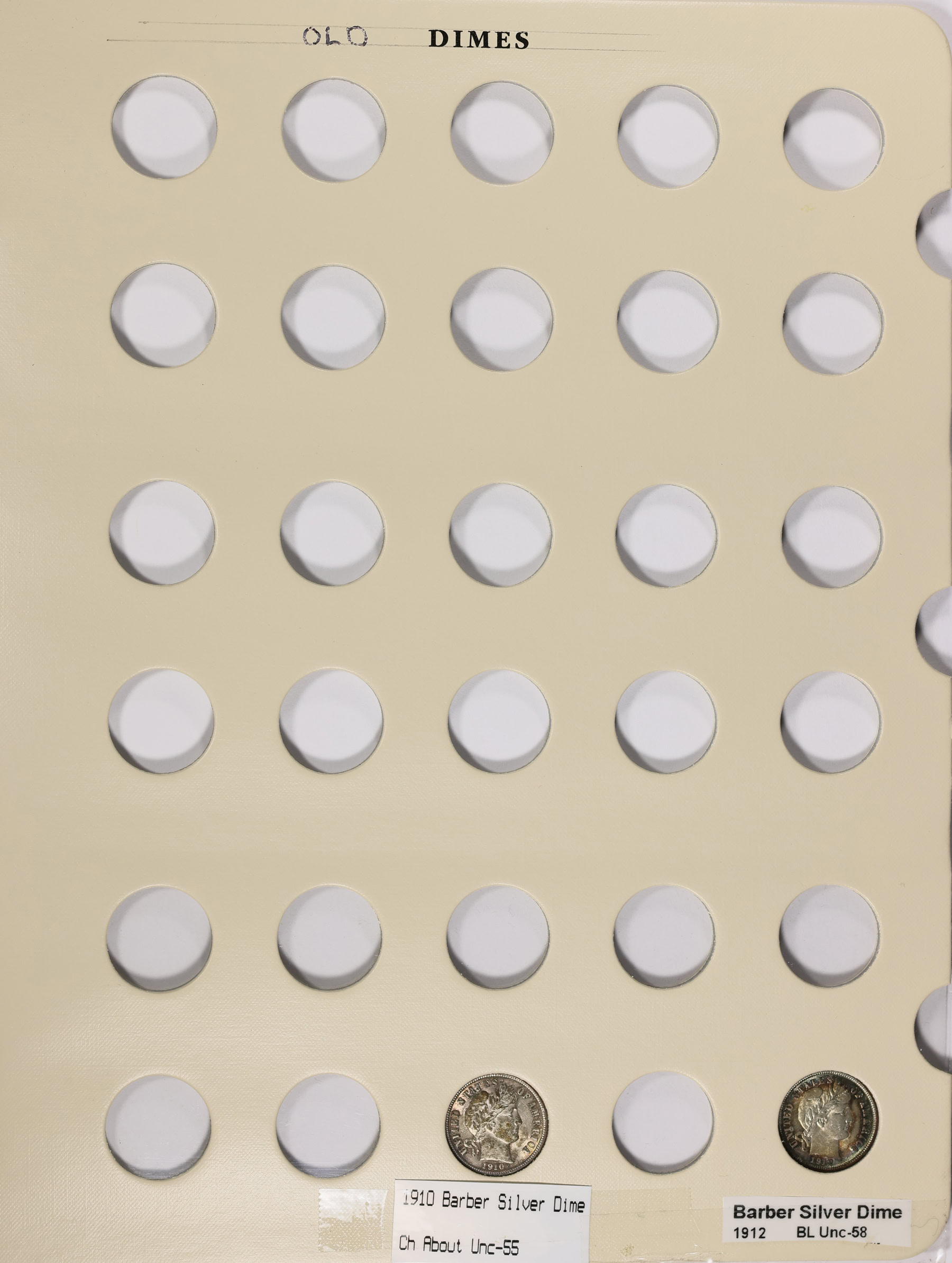 c.1910 - 2011 Barber, Mercury and Roosevelt Dime Collection Uncertified ...