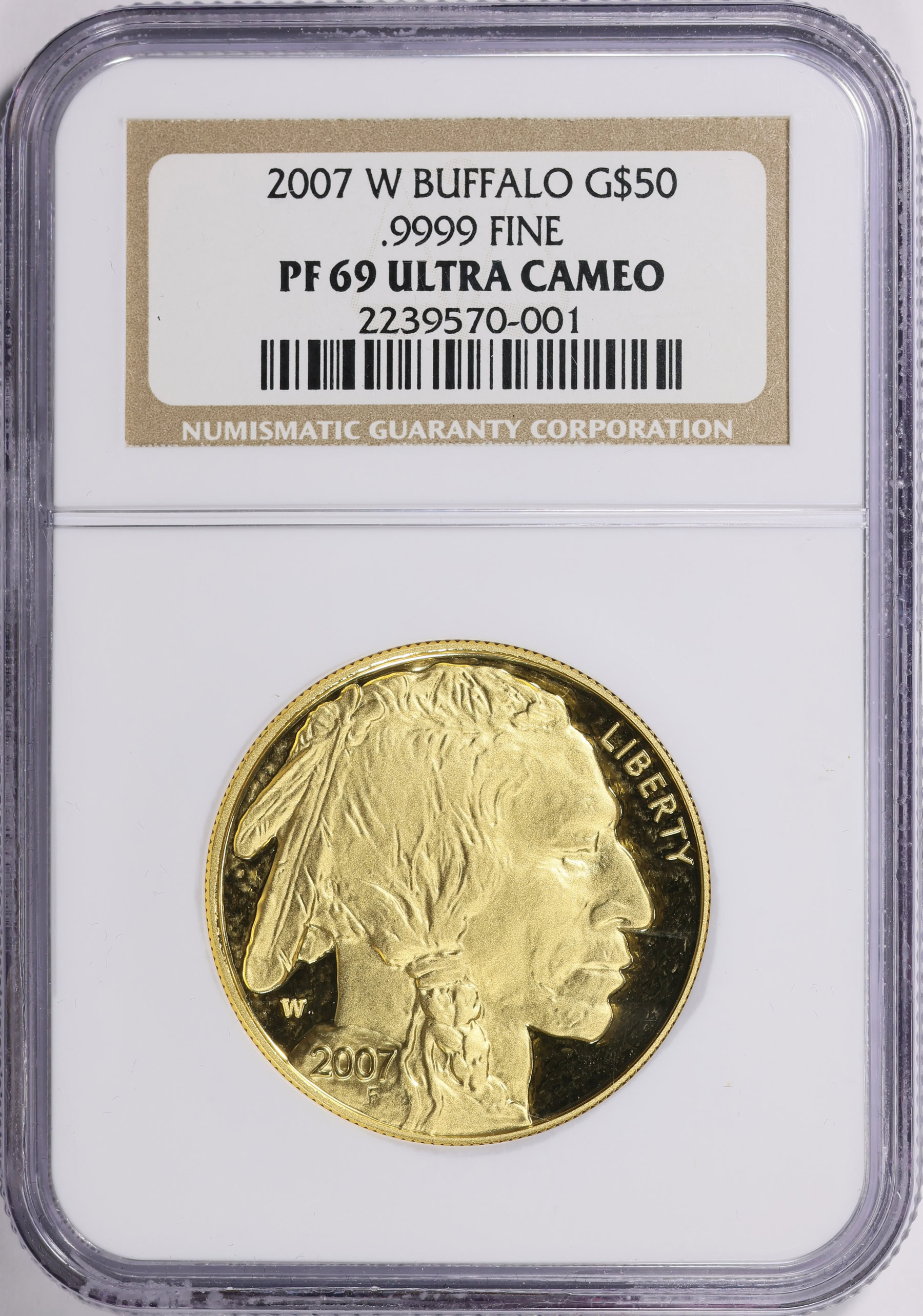 2007-W $50 One-Ounce Gold American Buffalo NGC Proof-69 UC (Item 1664281) | GreatCollections ...