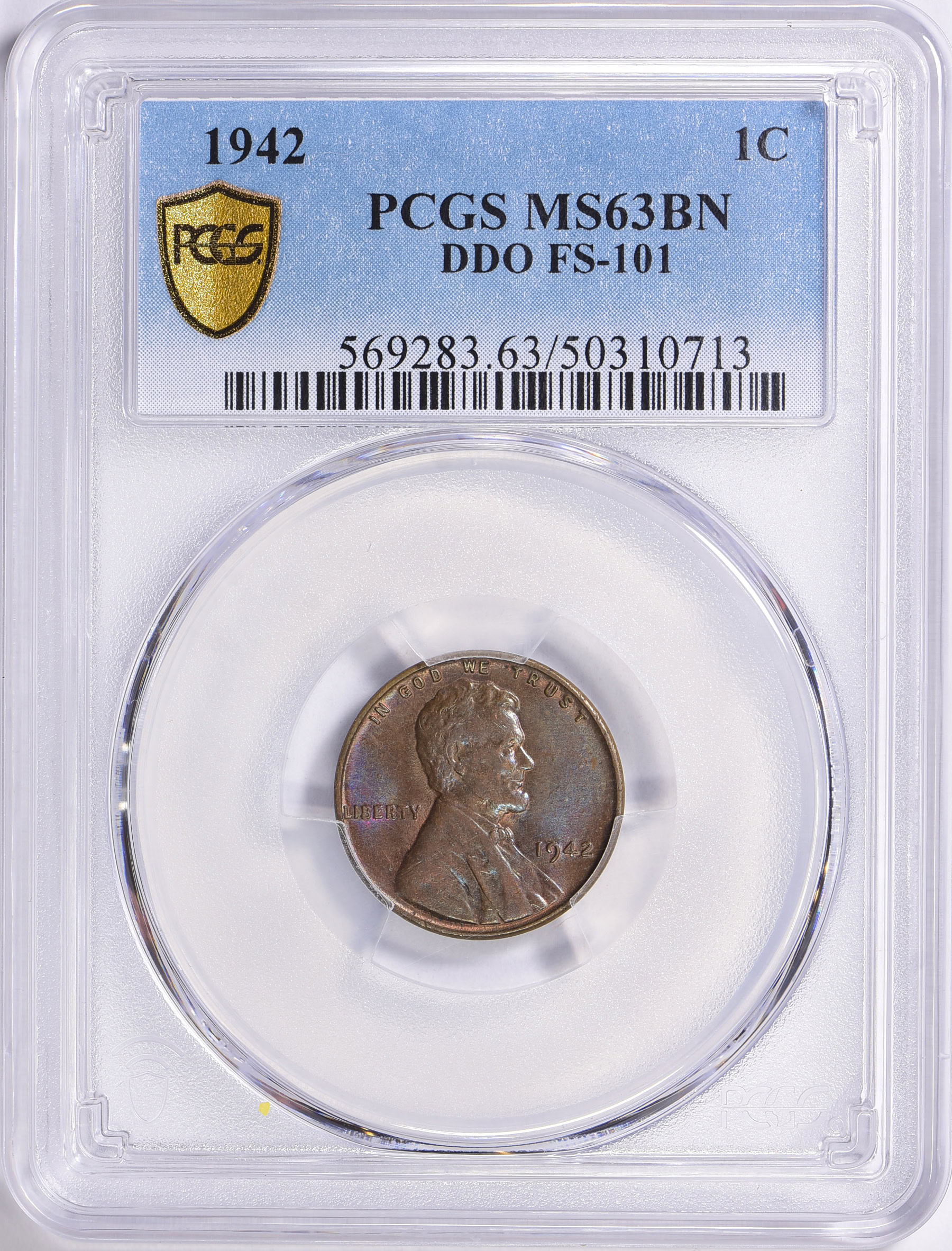 1942 Lincoln Cent Doubled Die Obverse FS-101 PCGS MS-63 BN (Toned) (Item 1664313 ...