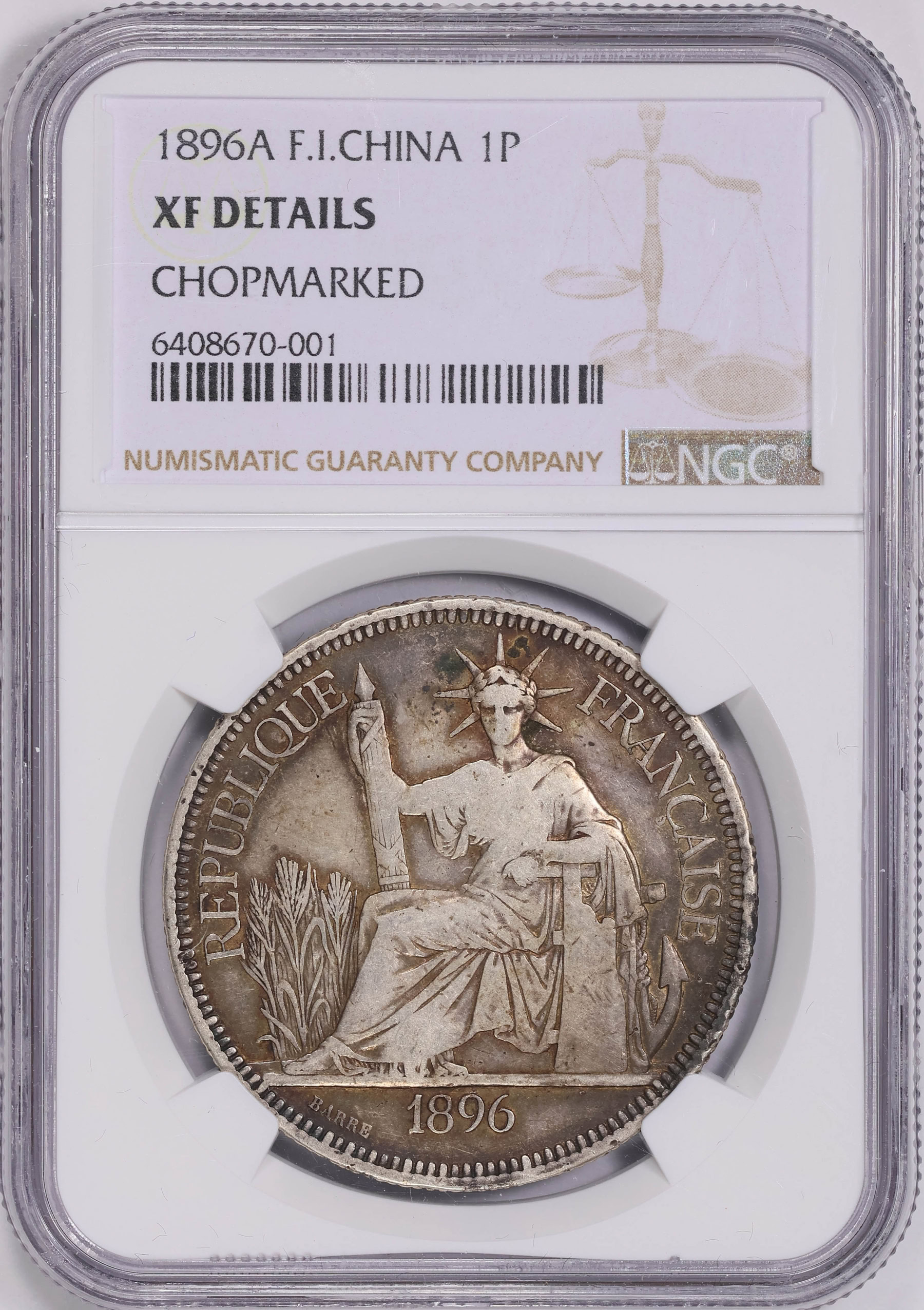 French Indo-China 1896-A Piastre KM-5a.1 NGC XF Details (Item 1664779 ...