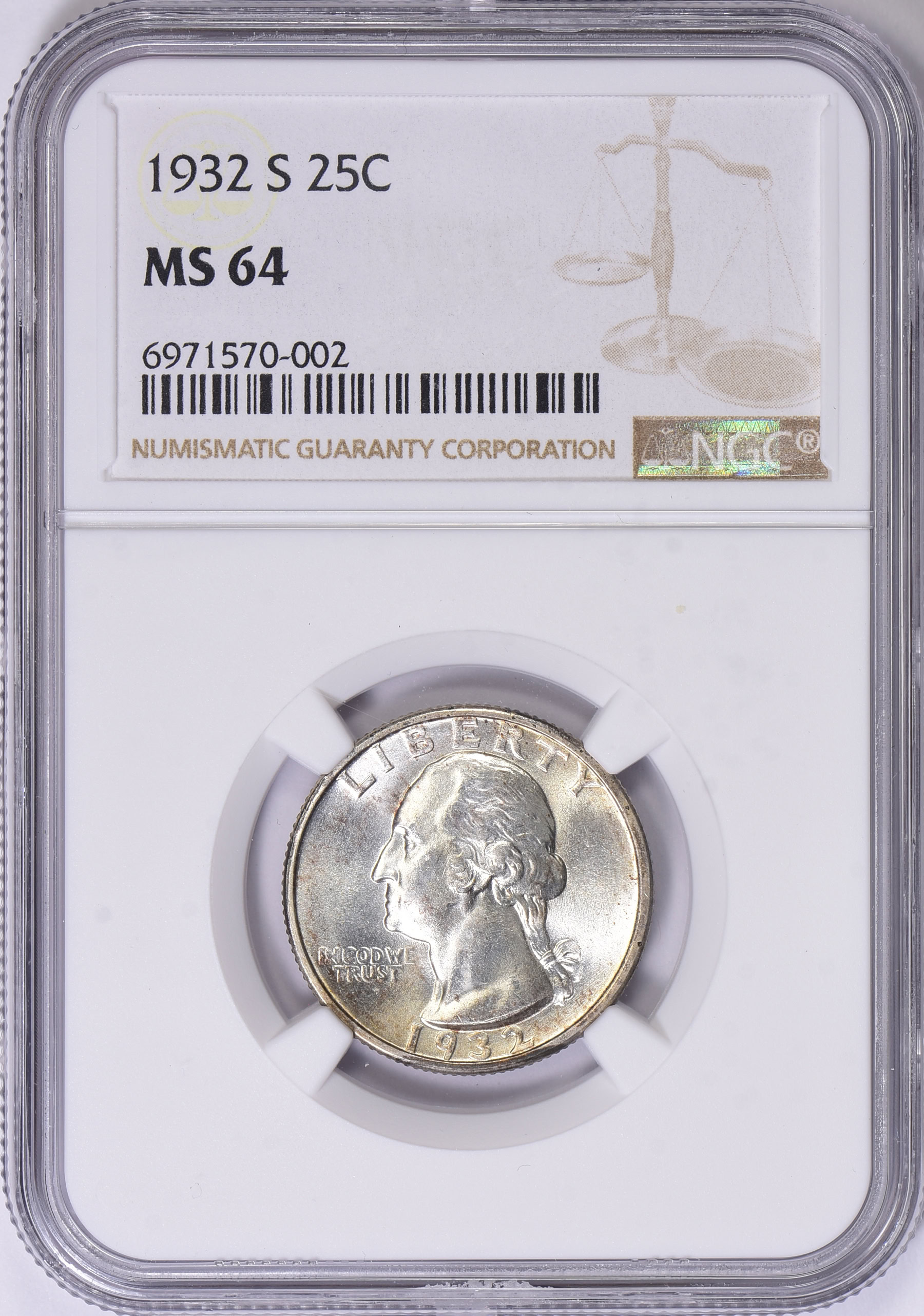 1932-S Washington Quarter NGC MS-64 (Item 1665086) | GreatCollections Coin Auctions