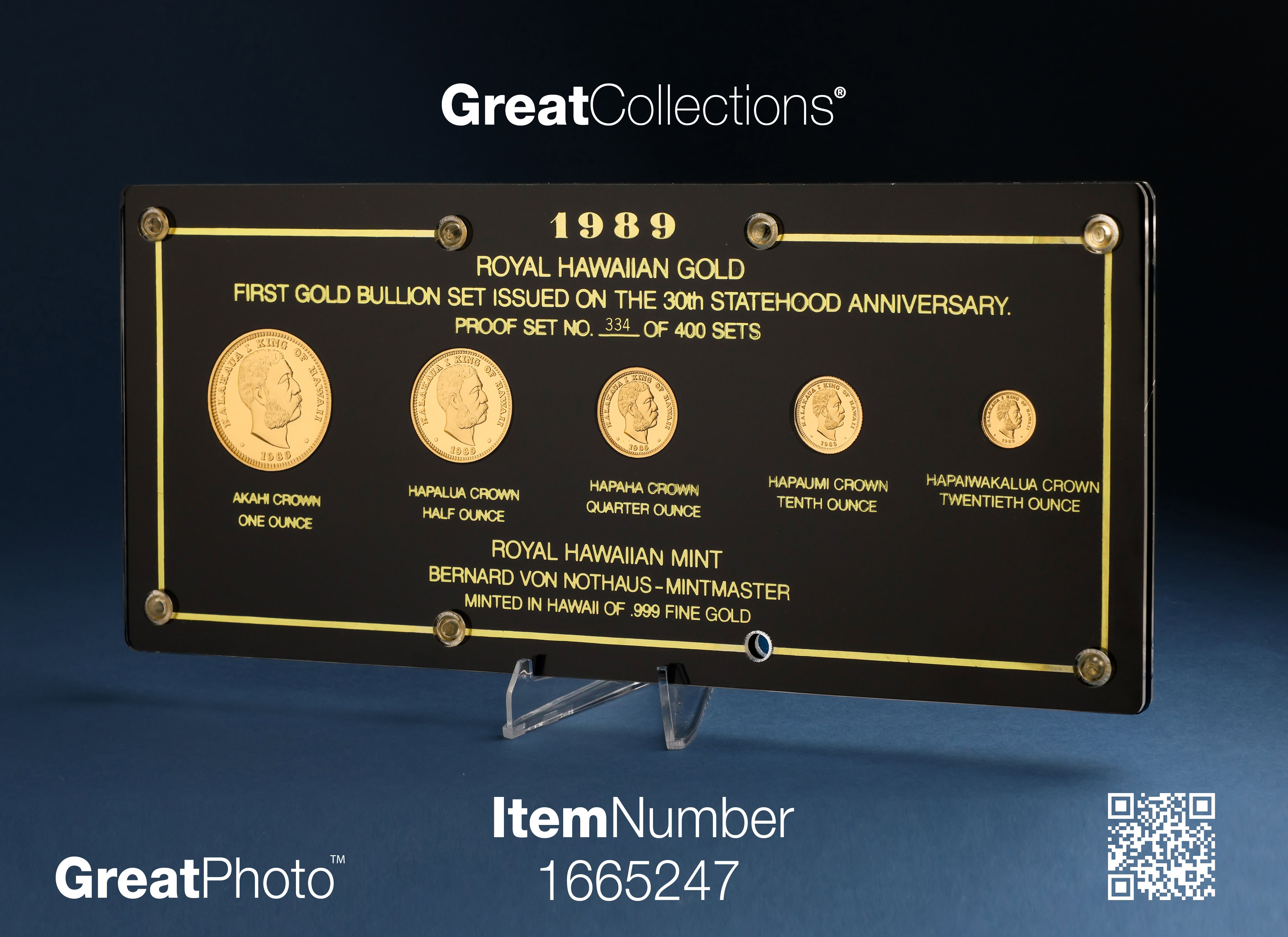 1989 Hawaii 30th Anniversary Gold Bullion Proof Set Uncertified in ...