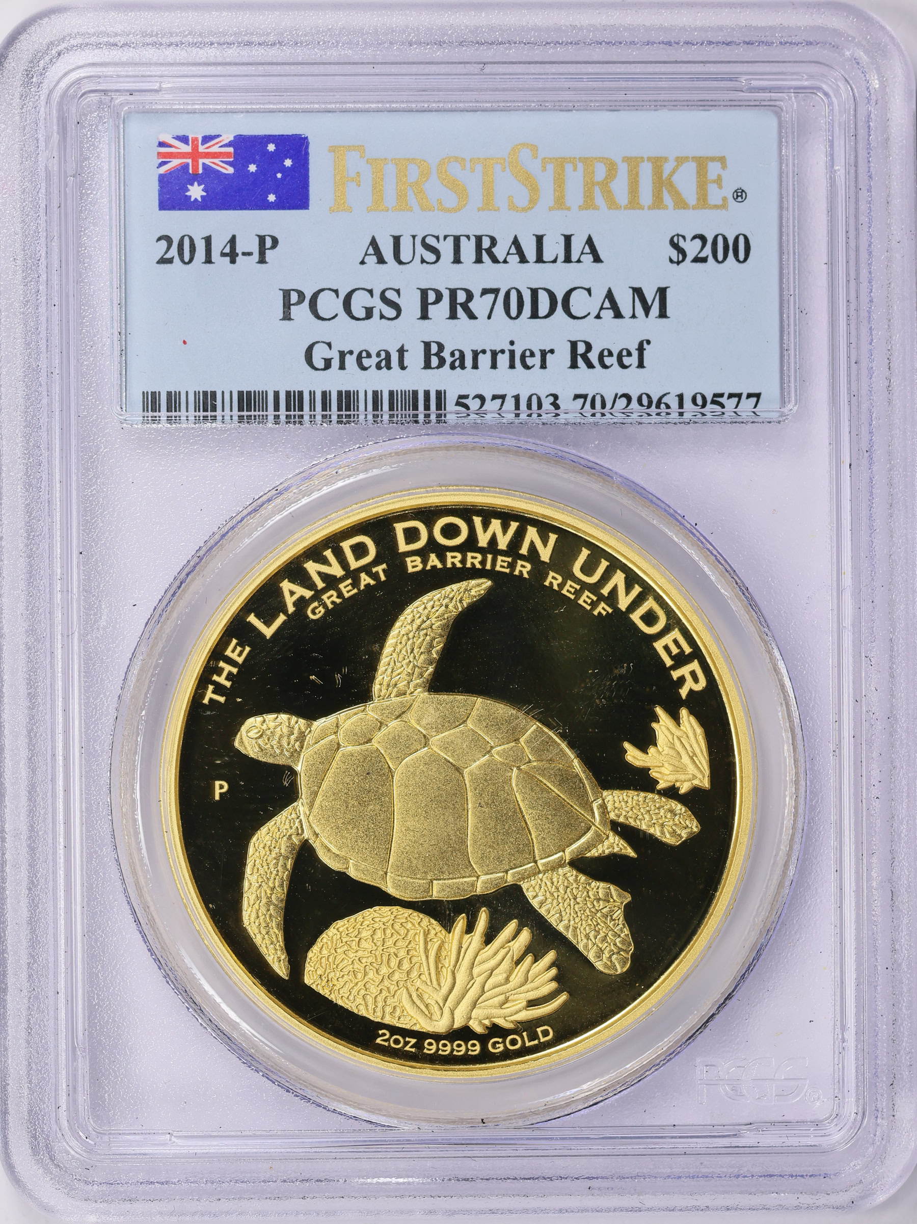 Australia 2014-P Gold $200 Great Barrier Reef KM-2181 First Strike PCGS ...