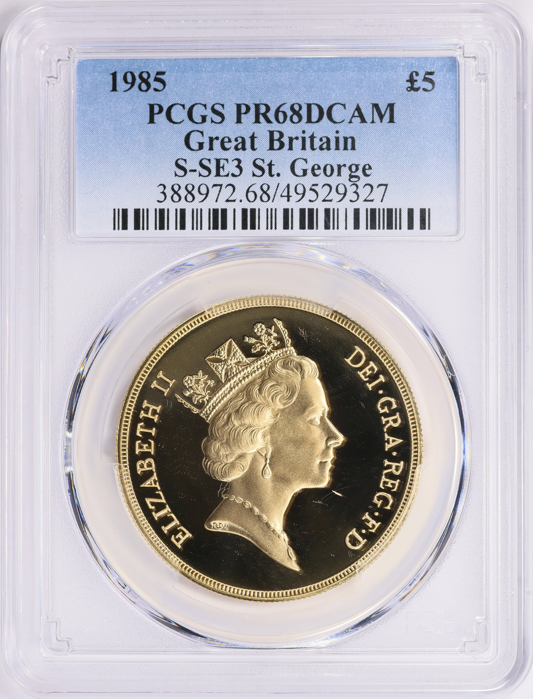 Great Britain 1985 Gold £5 St. George KM-945 PCGS Proof-68 DCAM (AGW ...