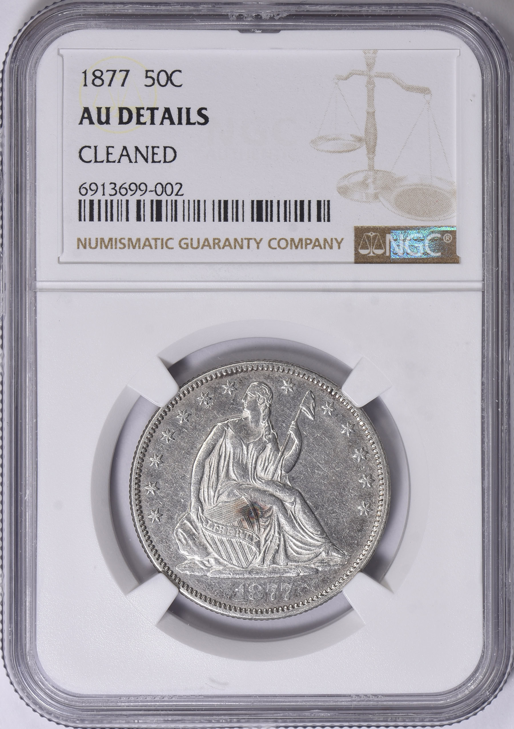 1877 Seated Liberty Half Dollar NGC AU Details (Item 1665602) | GreatCollections Coin Auctions