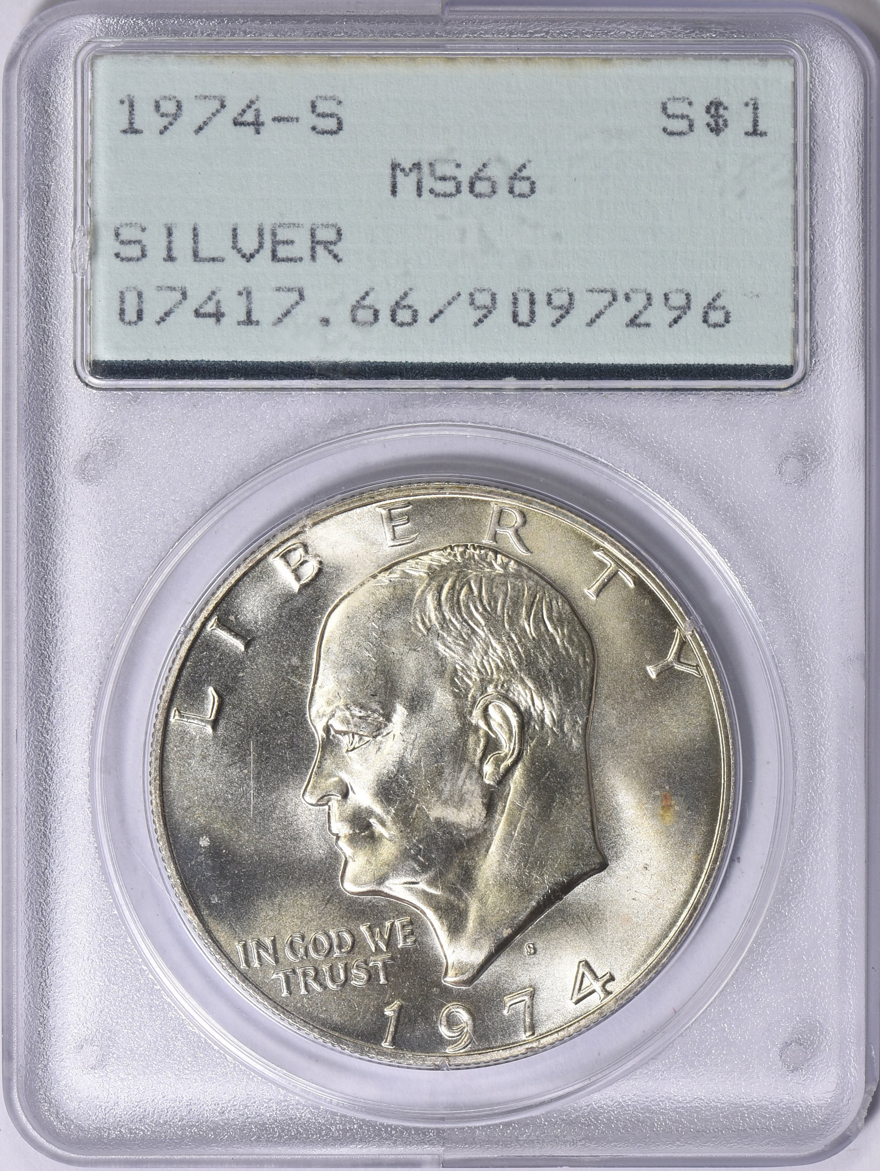 1974-S Eisenhower Dollar Silver PCGS MS-66 OGH (1st Gen) (Item 1665623 ...