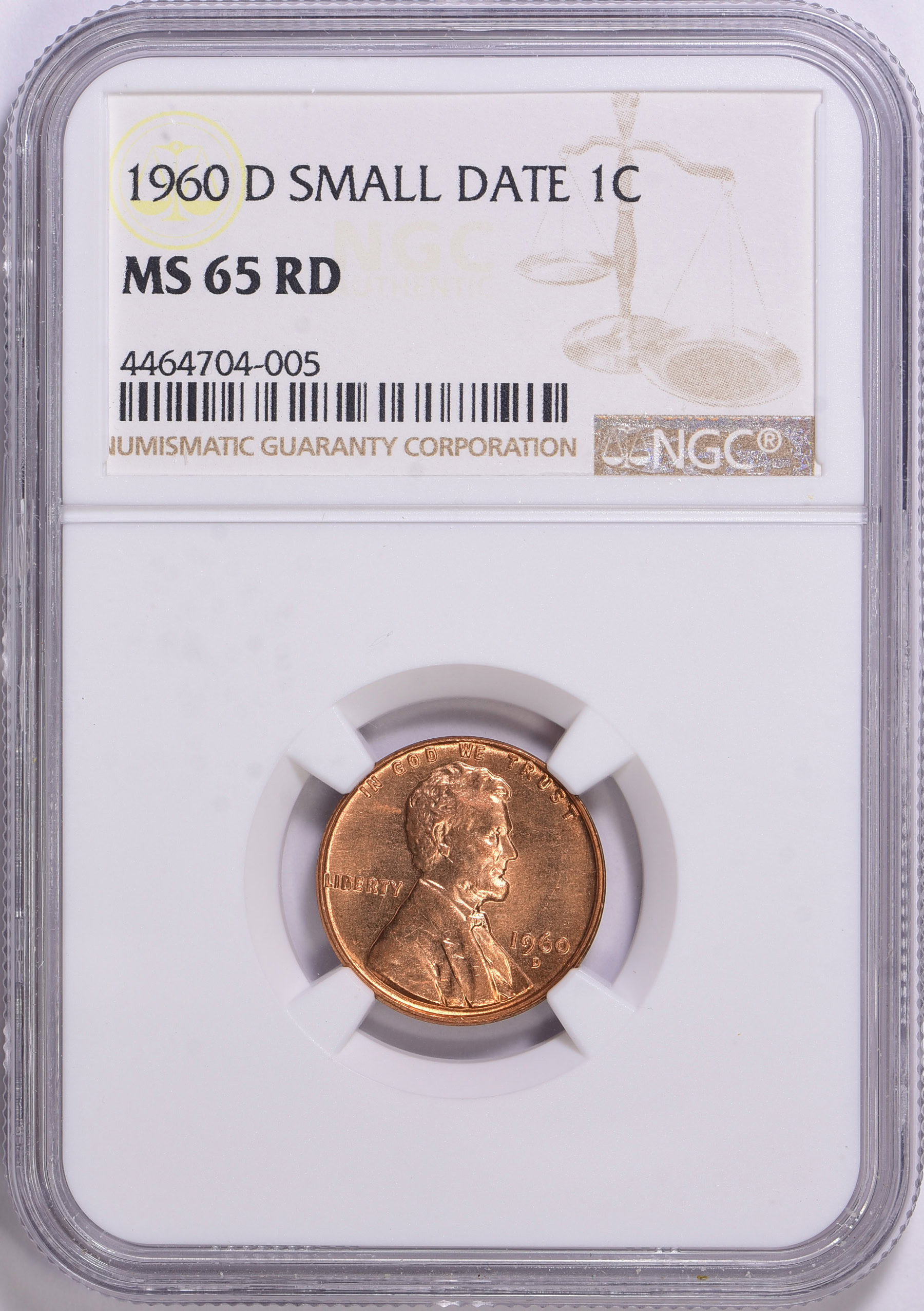 1960-D Lincoln Cent Small Date NGC MS-65 RD (Item 1665659 ...