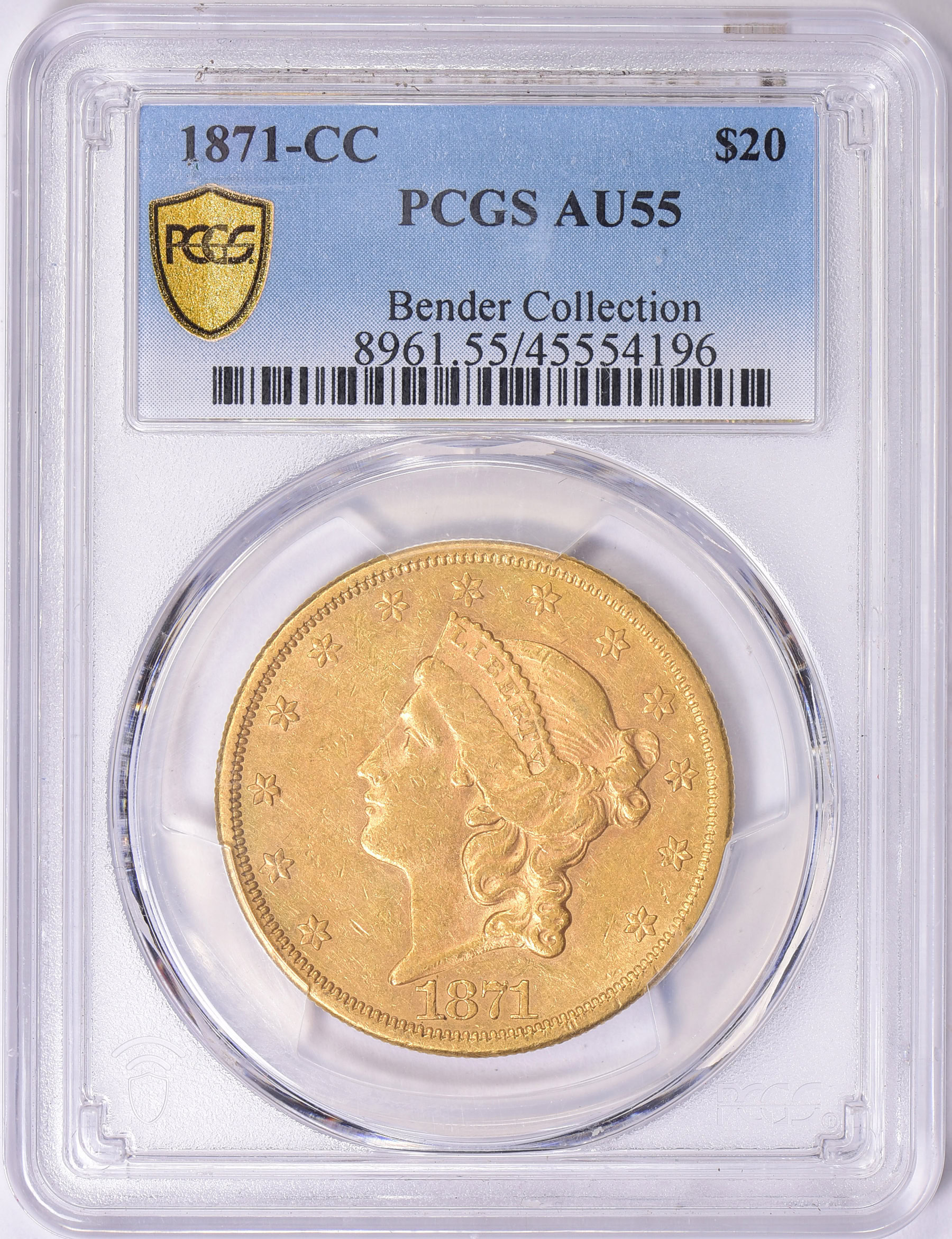 1871-CC Liberty Gold Double Eagle PCGS AU-55 (Bender Collection) (Item 1665727 ...