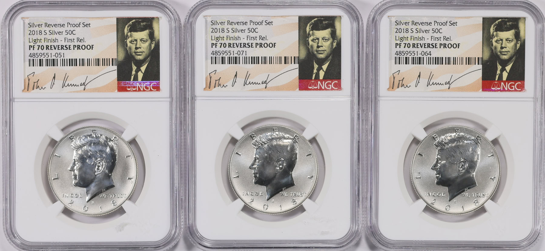 2018-S Kennedy Half Dollar Silver Reverse Proof Light Finish First Releases (From the Reverse ...