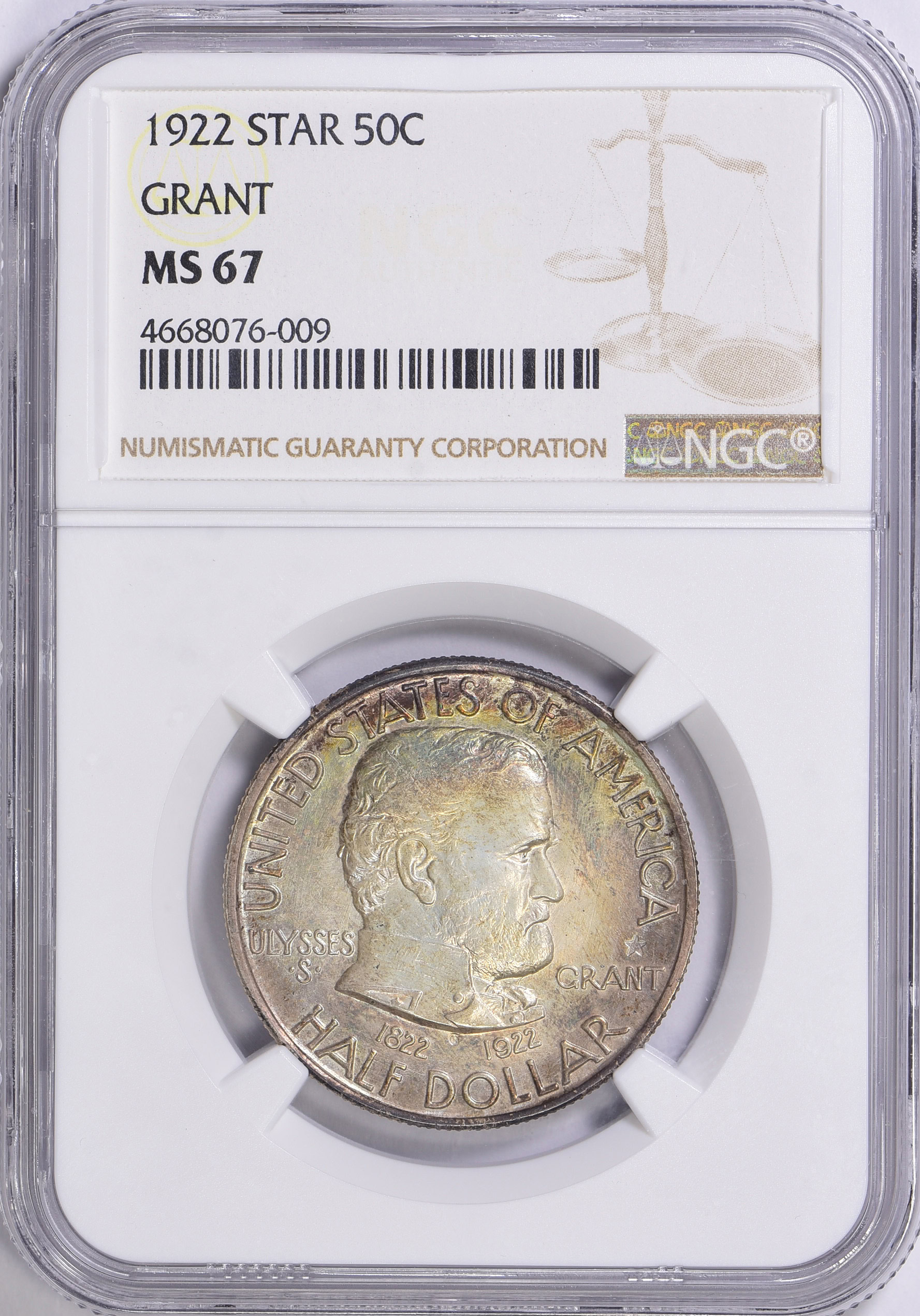 1922 Grant Memorial Half Dollar Star NGC MS-67 (Toned) (Item 1665969 ...