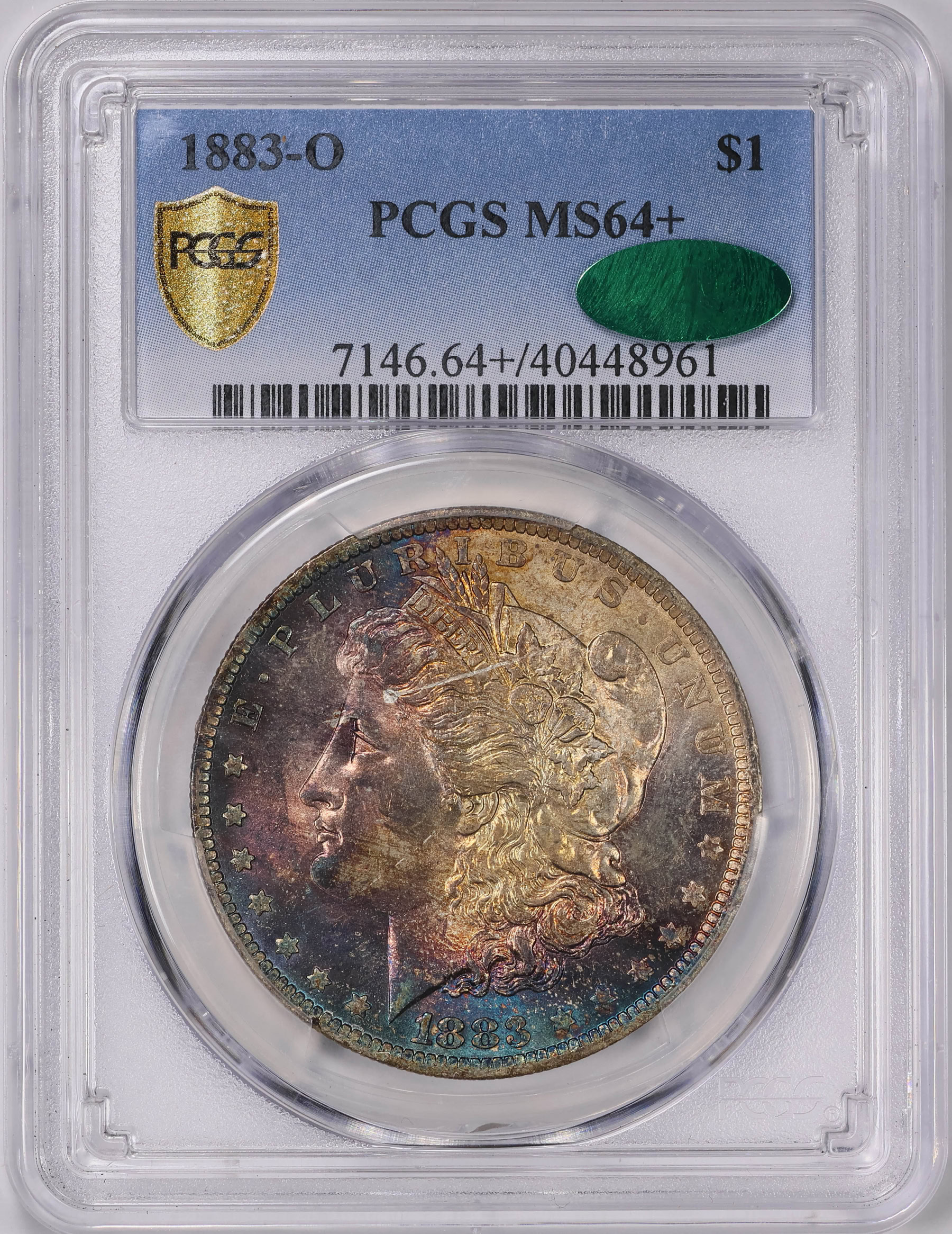 1883-O Morgan Silver Dollar PCGS MS-64+ (CAC Green) (Toned) (Item 1666013) | GreatCollections ...