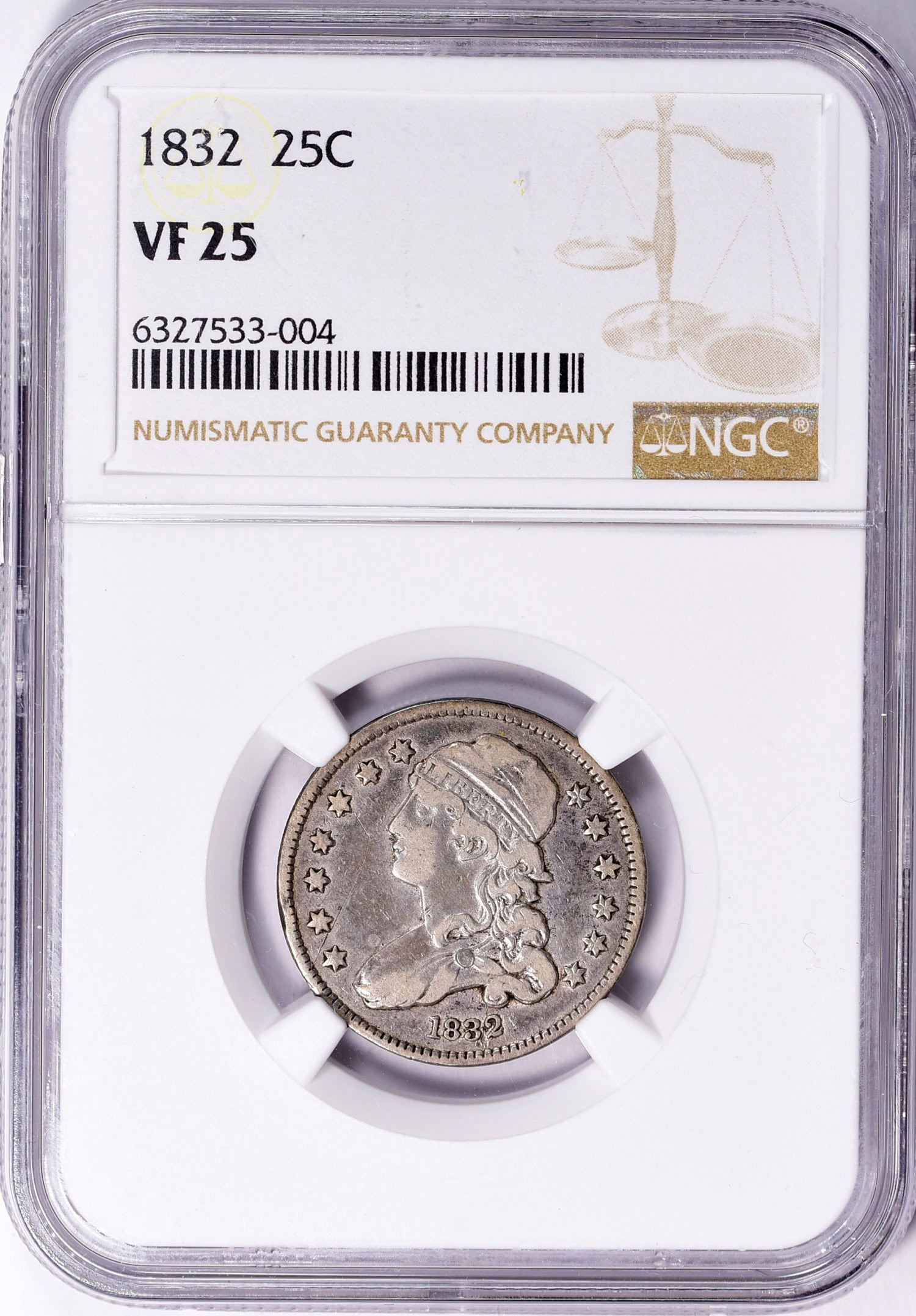 1832 Capped Bust Quarter NGC VF-25 (Toned) (Item 1666076 ...