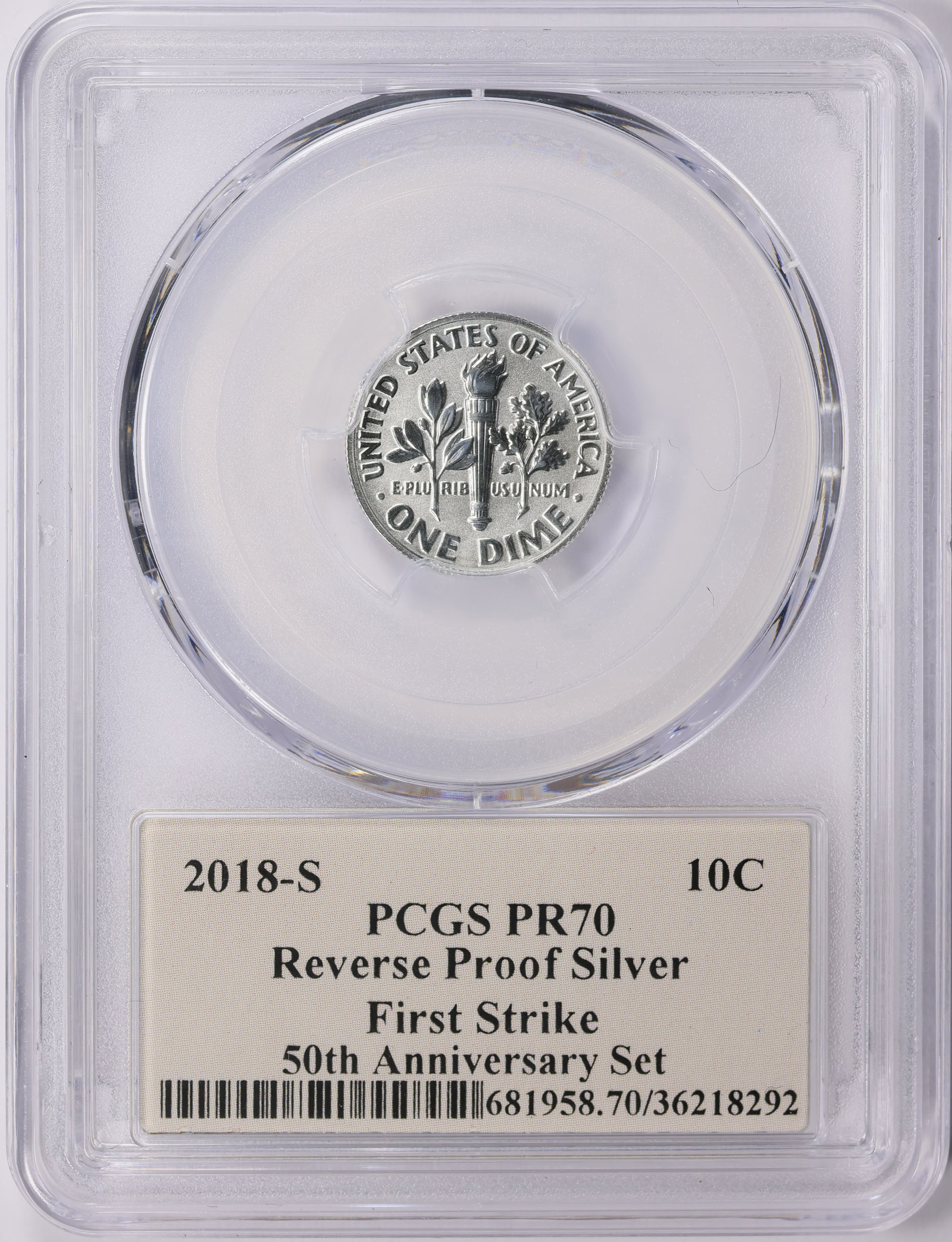2018-S Roosevelt Dime Silver Reverse Proof (From the 50th Anniversary ...