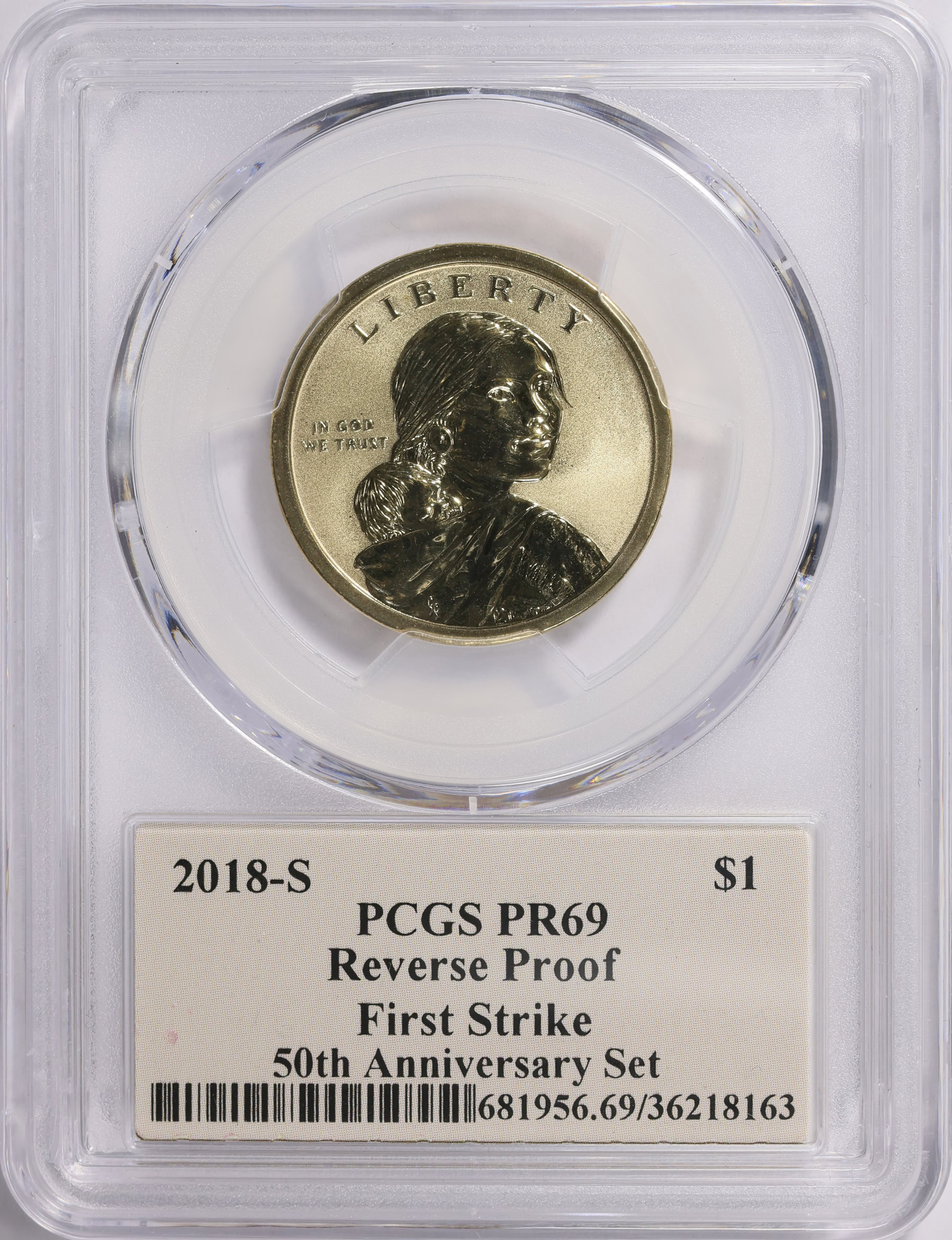 2018-S Sacagawea Dollar Reverse Proof First Strike (From the 50th ...