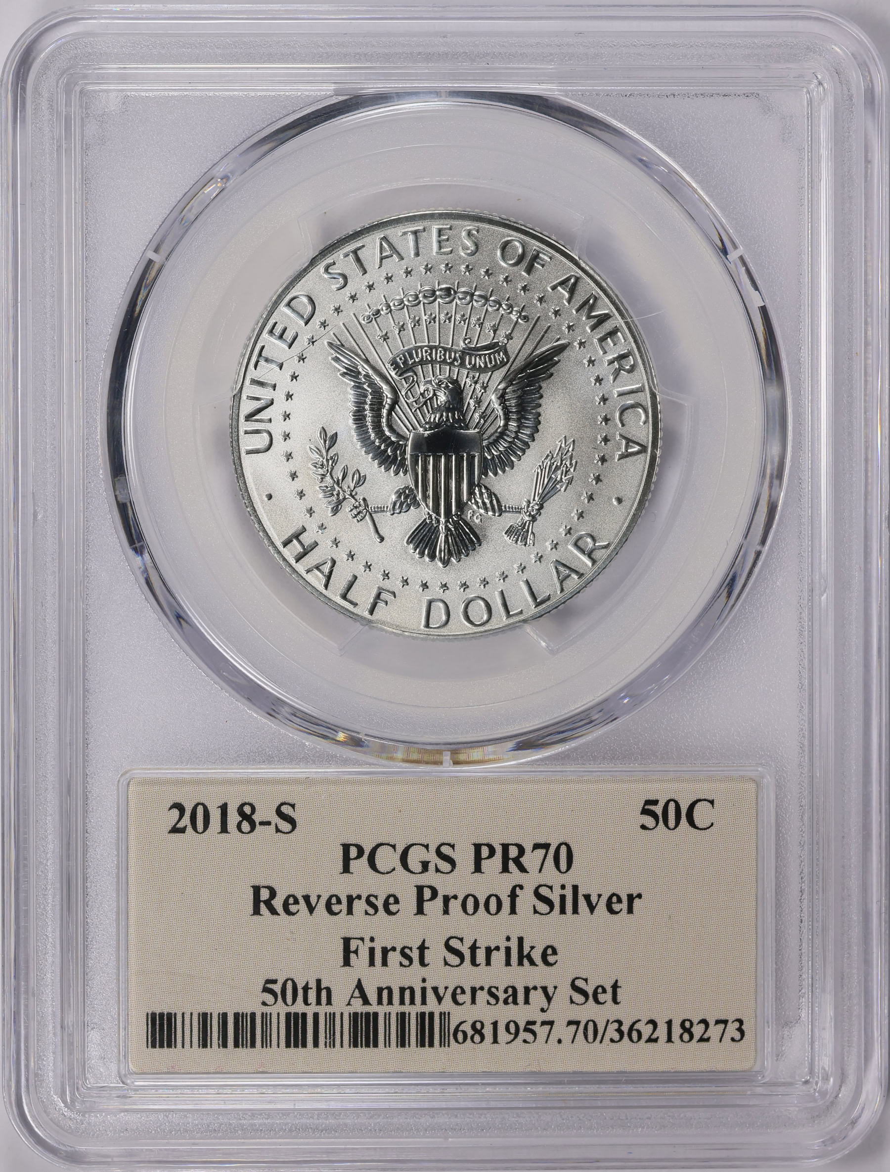 2018-S Kennedy Half Dollar Silver Reverse Proof. First Strike (From the ...