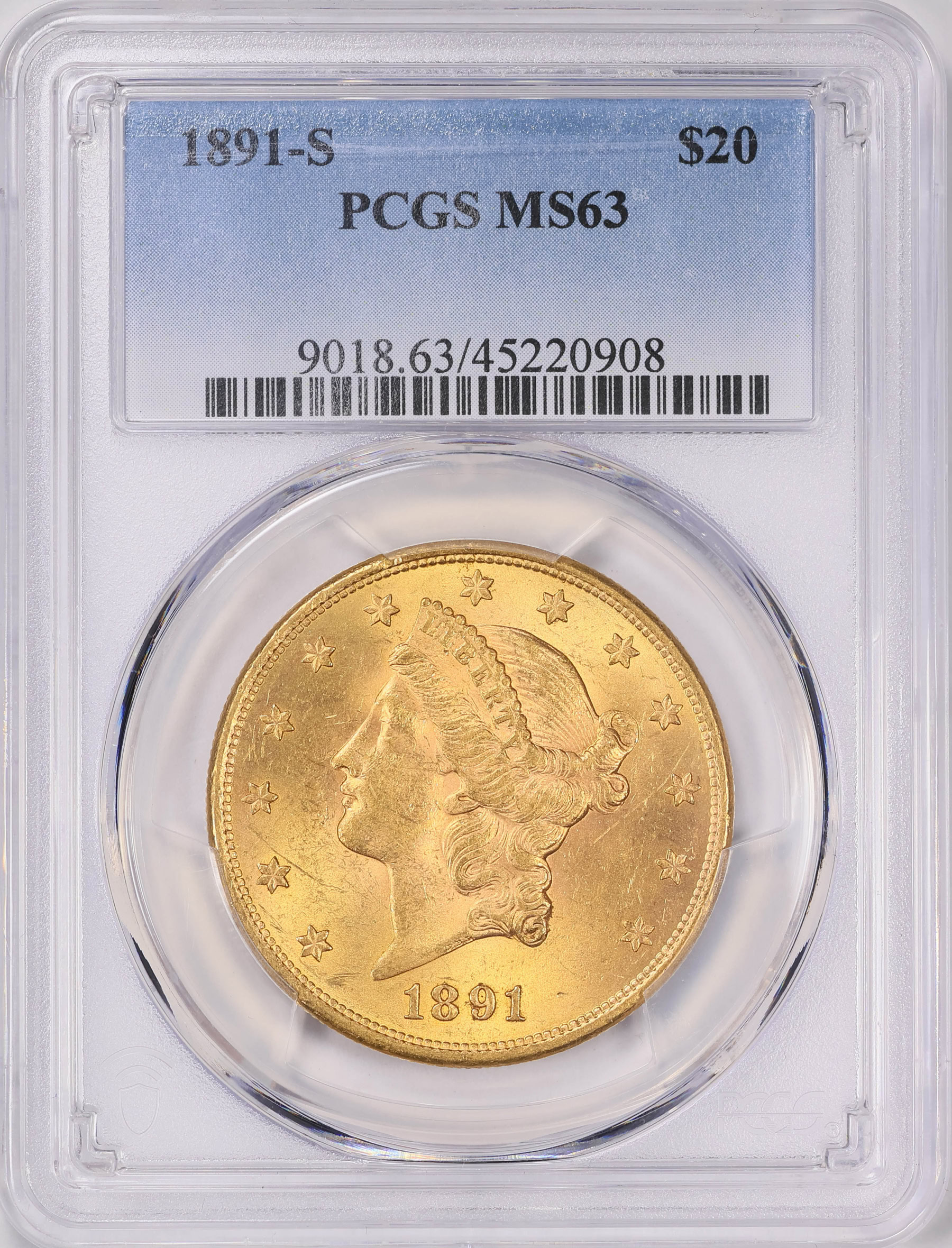 1891-S Liberty Gold Double Eagle PCGS MS-63 (Item 1666553 ...