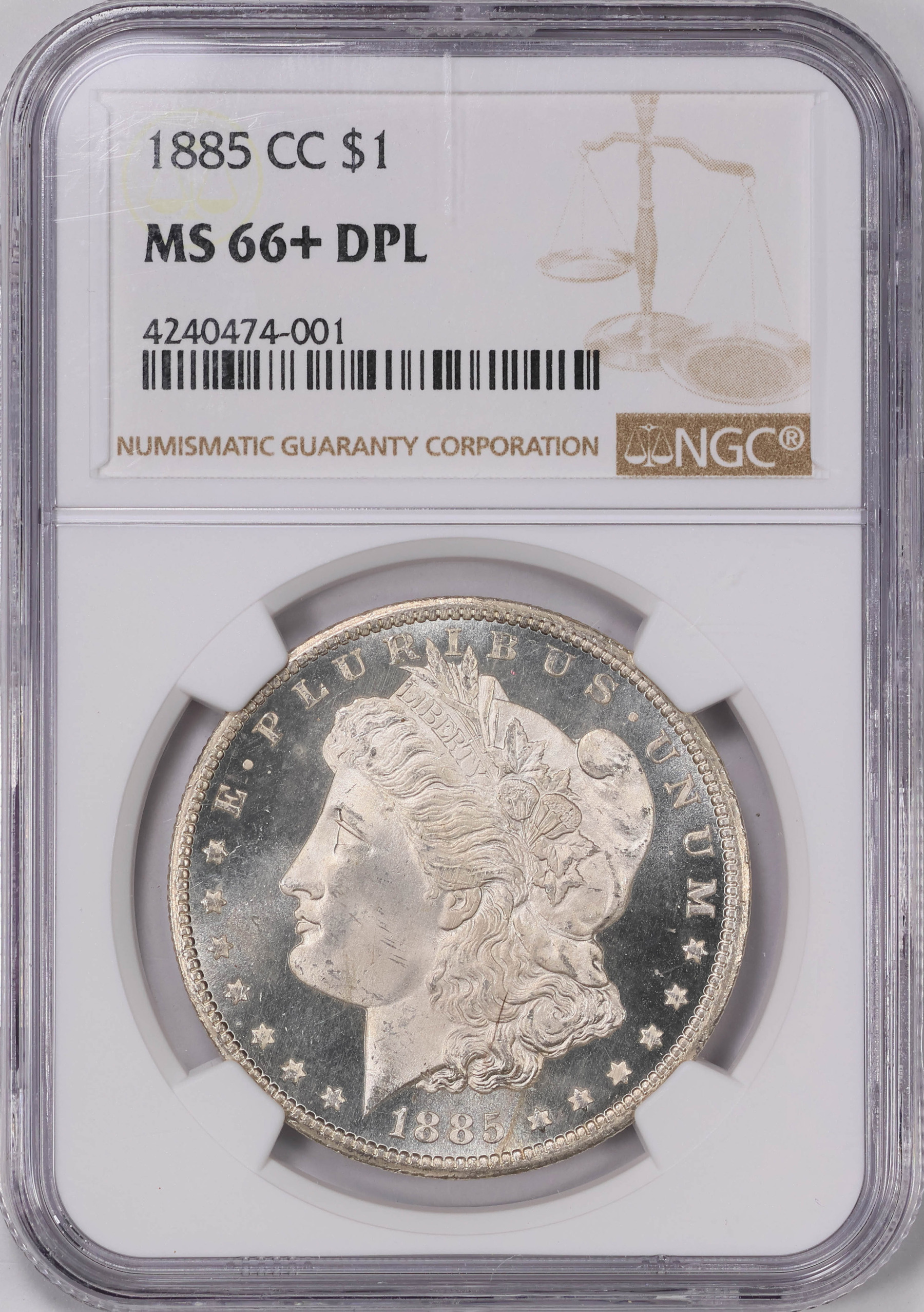 1885-CC Morgan Silver Dollar NGC MS-66+ DMPL (Item 1666571) | GreatCollections Coin Auctions