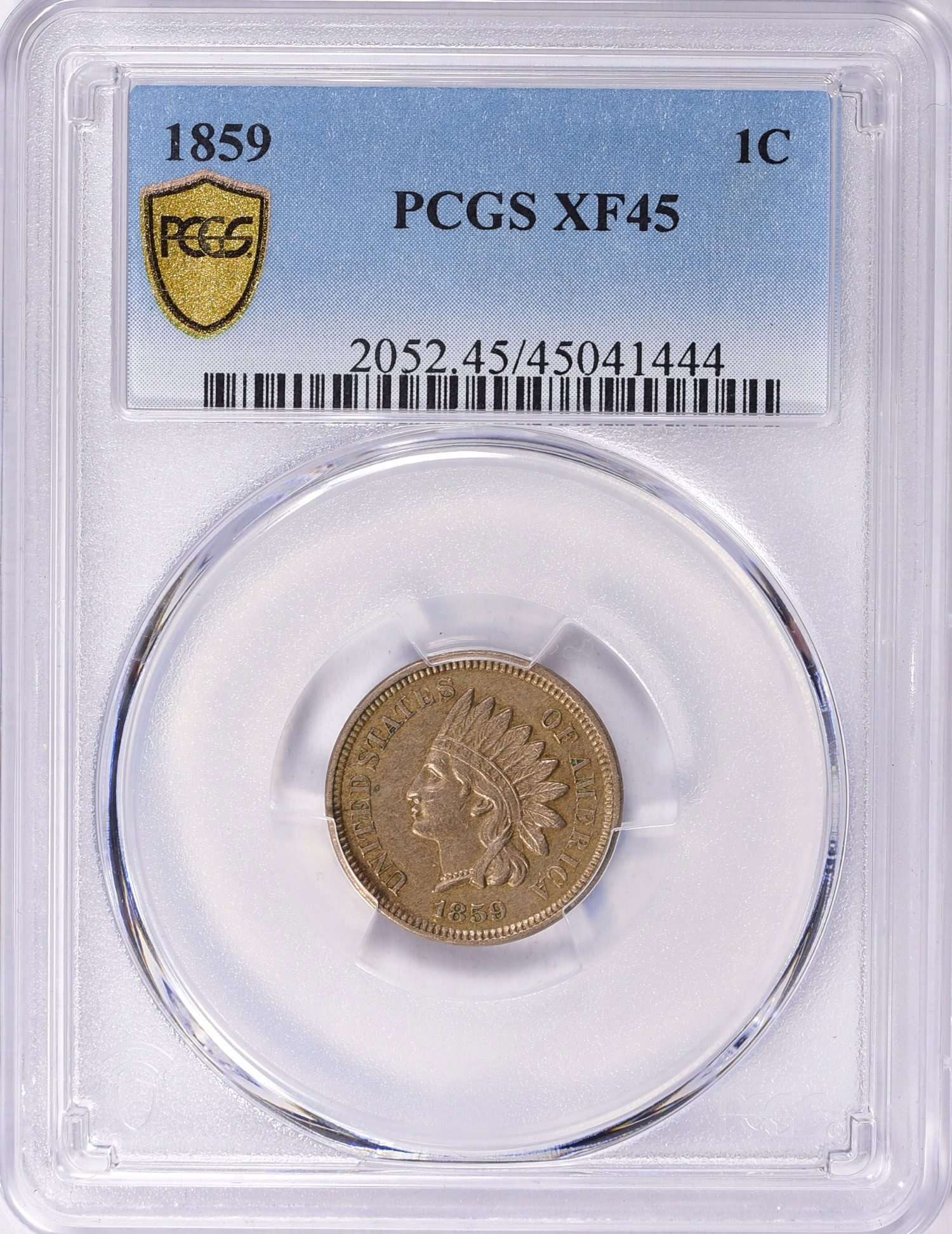 1859 Indian Cent PCGS XF-45 (Item 1666618) | GreatCollections Coin Auctions
