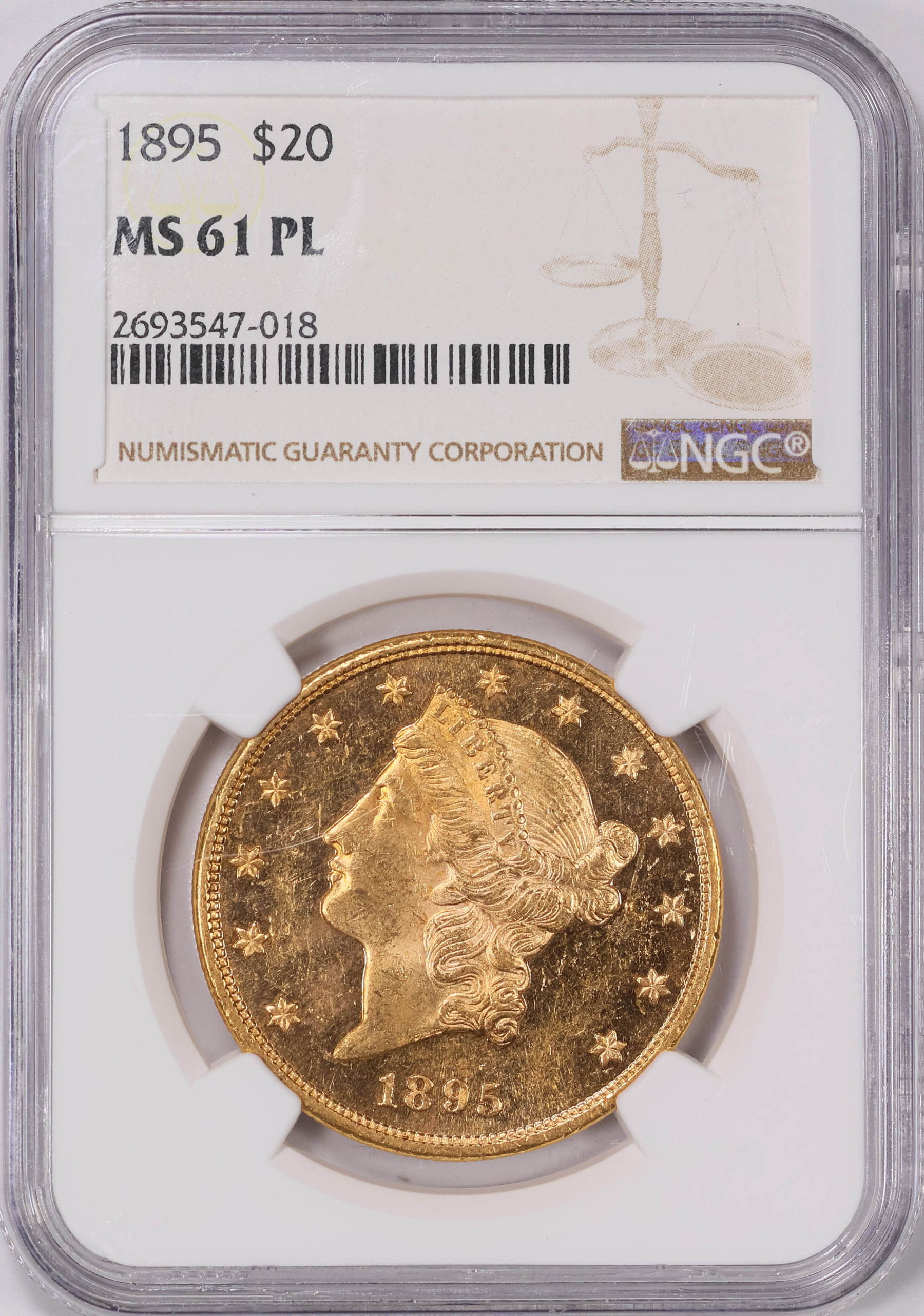 1895 Liberty Gold Double Eagle NGC MS-61 PL (Item 1666622) | GreatCollections Coin Auctions