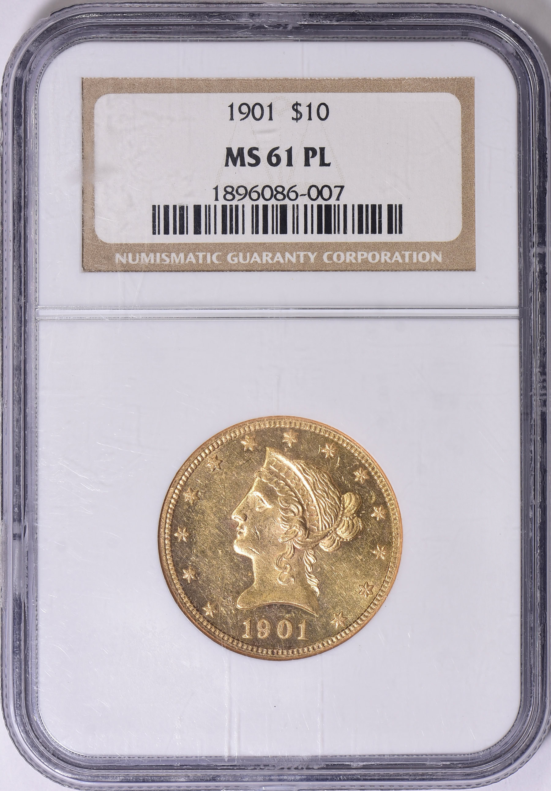 1901 Liberty Gold Eagle NGC MS-61 PL (Item 1666723) | GreatCollections Coin Auctions