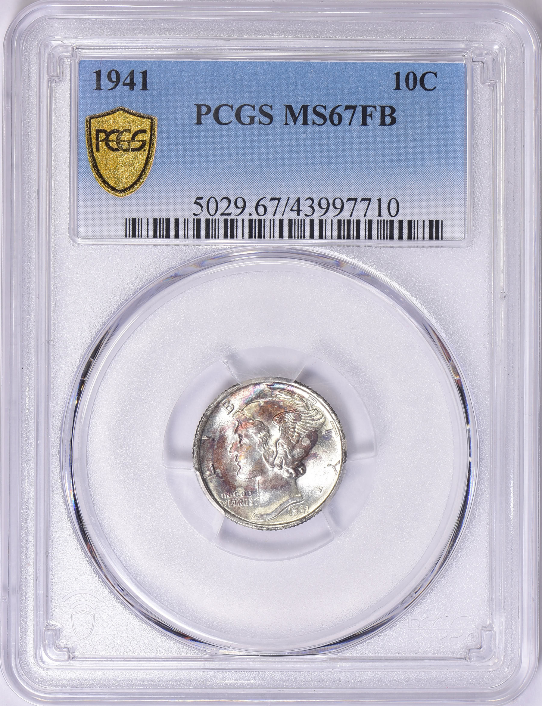 1941 Mercury Dime PCGS MS-67 FB (Toned) (Item 1667002) | GreatCollections Coin Auctions