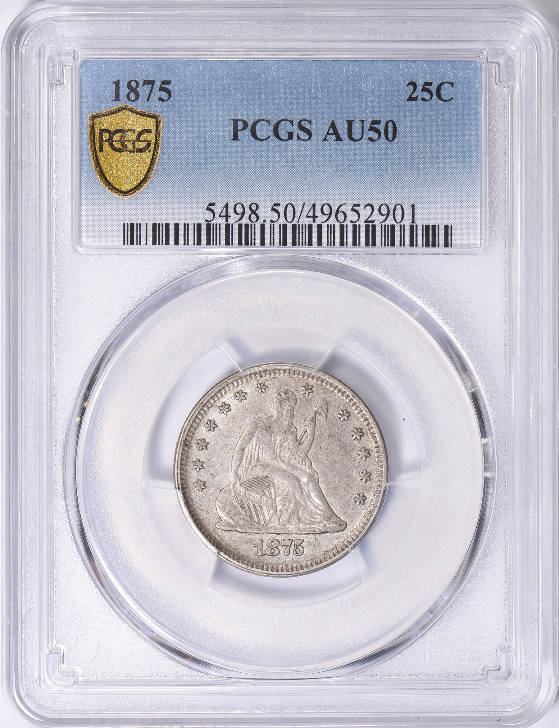 1875 Seated Liberty Quarter PCGS AU-50 (Item 1667131 ...