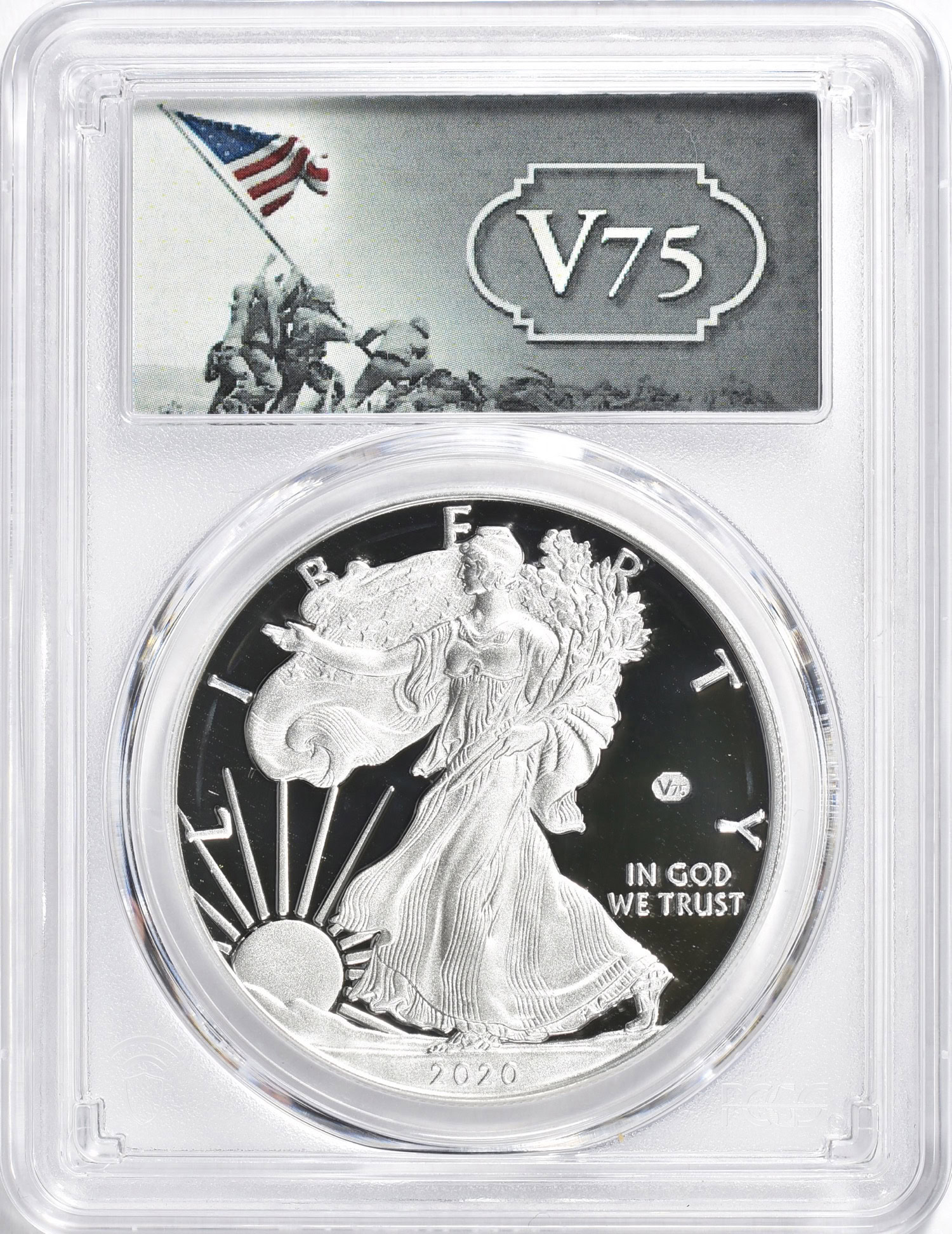 2020-W $1 Silver Eagle V75 Privy PCGS Proof-70 DCAM (V75 Label) (Item ...