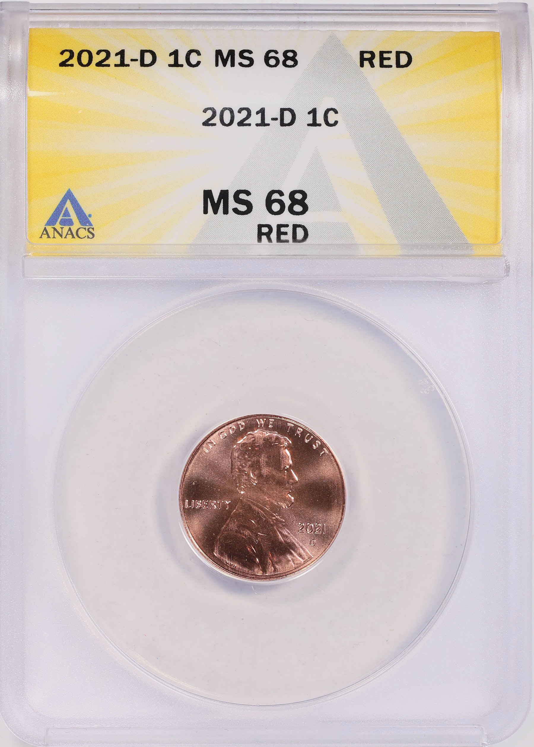 2021-D Lincoln Cent Shield ANACS MS-68 RD (Item 1667403 ...