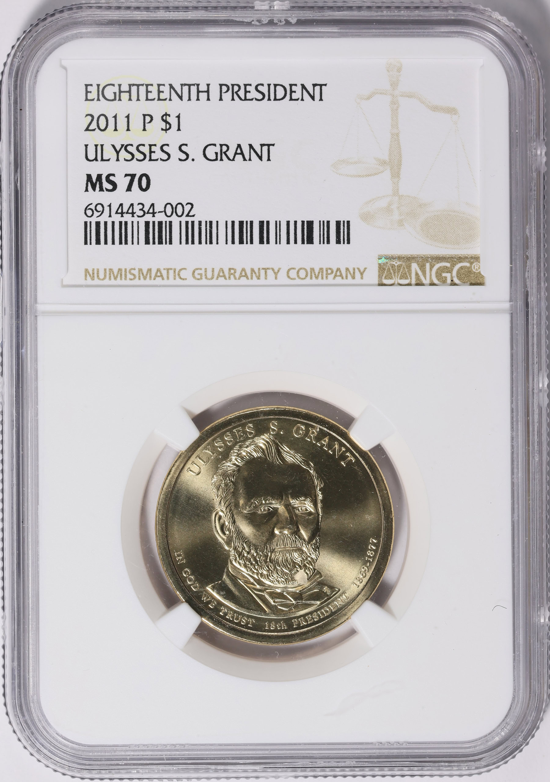 2011-P Presidential Dollar Ulysses S. Grant Eighteenth President NGC MS ...