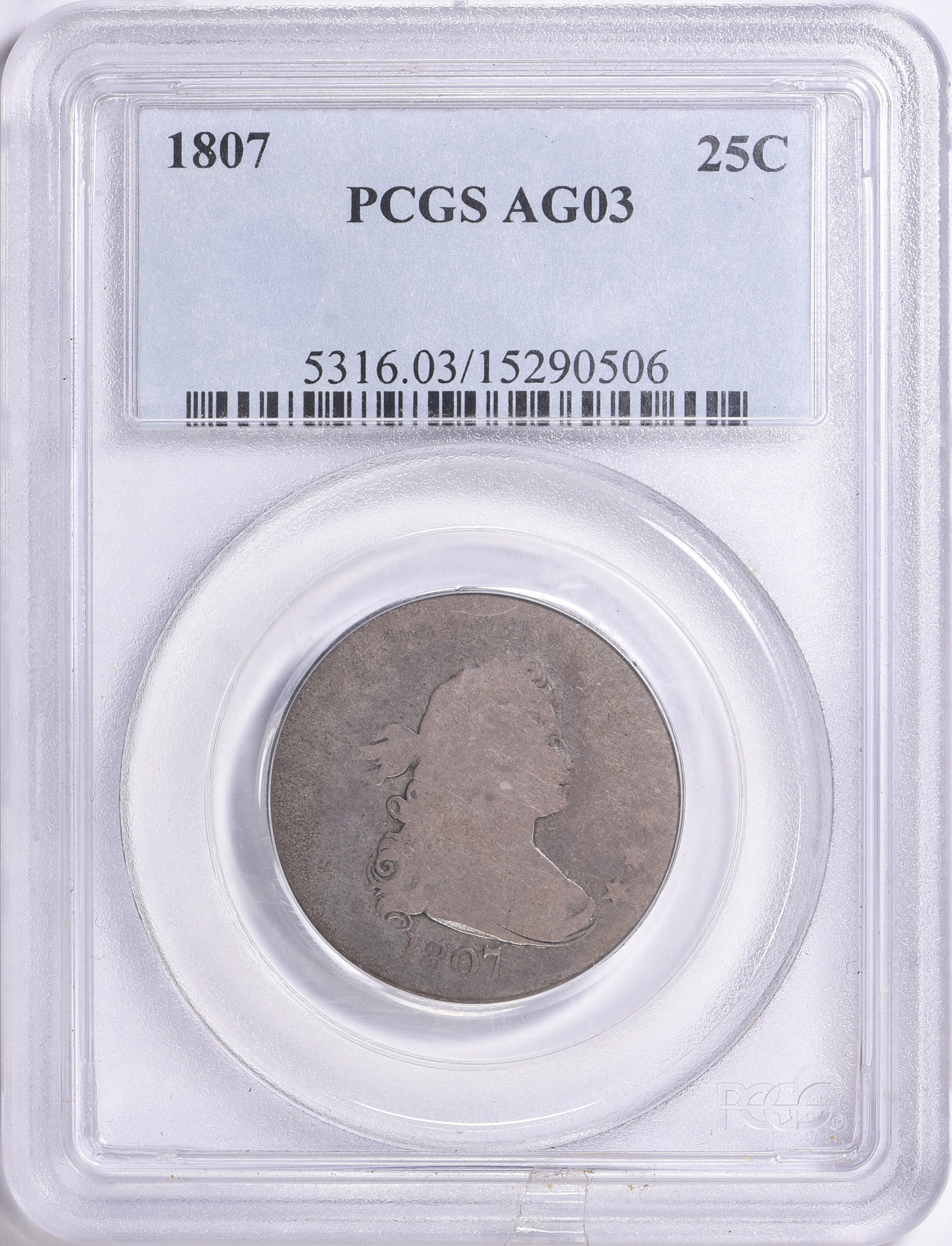 1807 Draped Bust Quarter PCGS AG-03 (Item 1667740) | GreatCollections ...