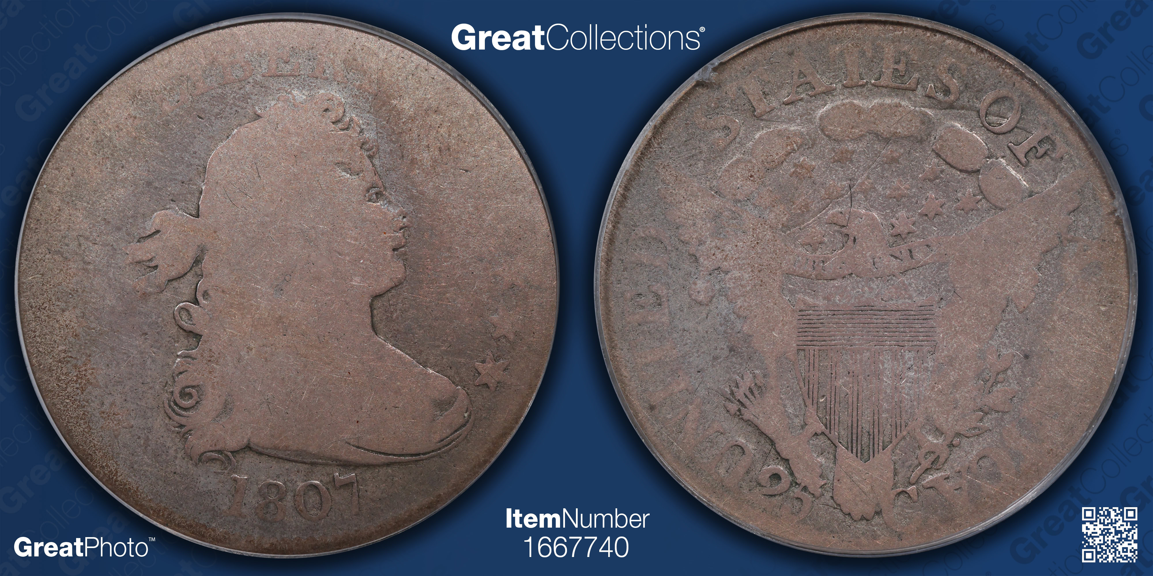 1807 Draped Bust Quarter PCGS AG-03 (Item 1667740) | GreatCollections ...