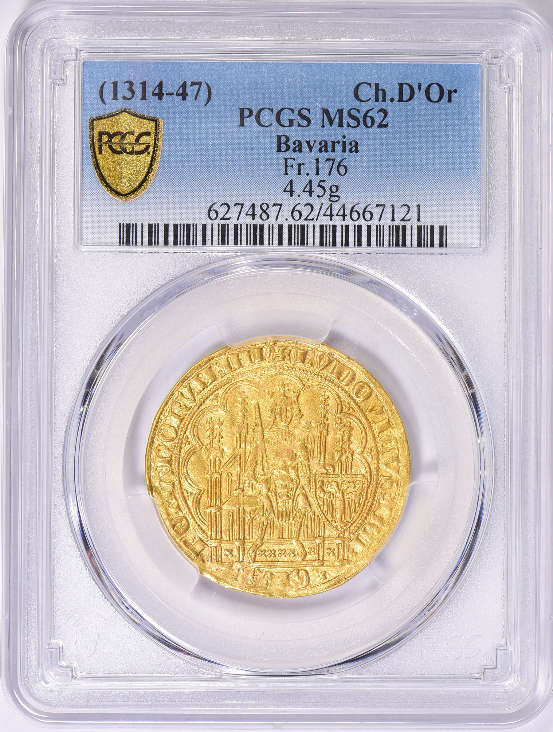Germany - Bavaria ND (1314-47) Gold Chaise D'Or PCGS MS-62 (4.45gms) (Item 1667795 ...