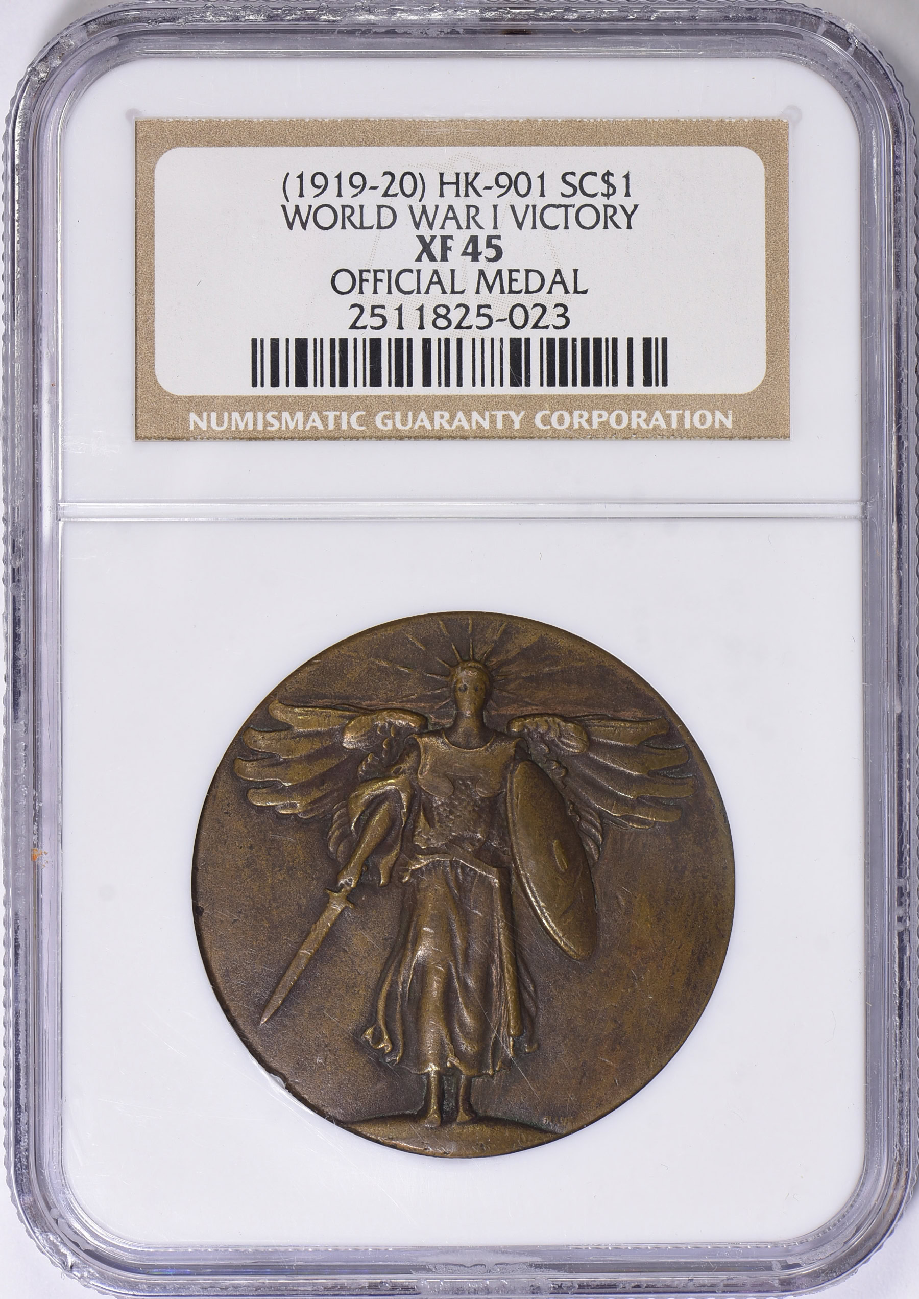 ND (1919-20) World War I Victory Medal So-Called Dollar HK-901 NGC XF ...