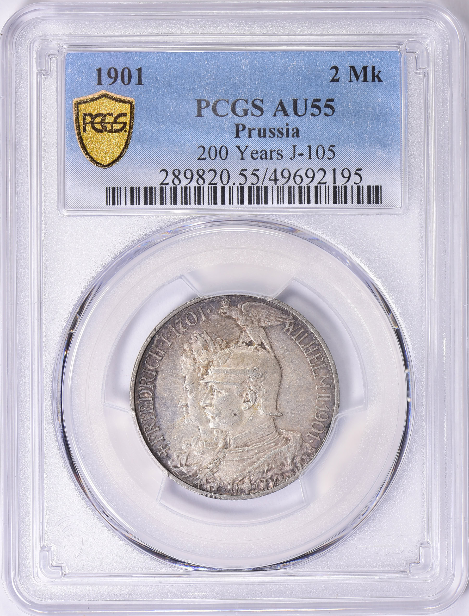 Germany - East Prussia 1901 Silver 2 Marks Kingdom of Prussia 200th ...