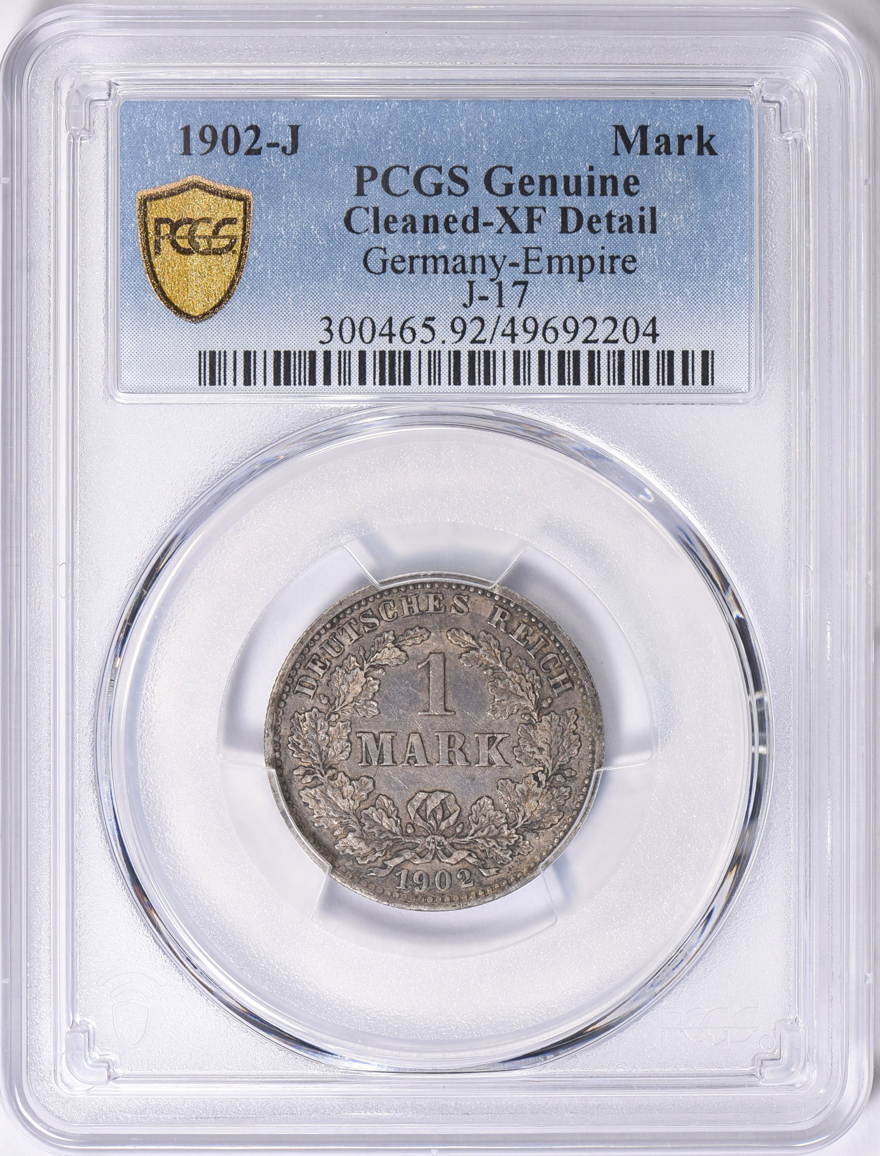 Germany 1902-J Silver Mark KM-14 PCGS Genuine XF Details (Item 1667860 ...