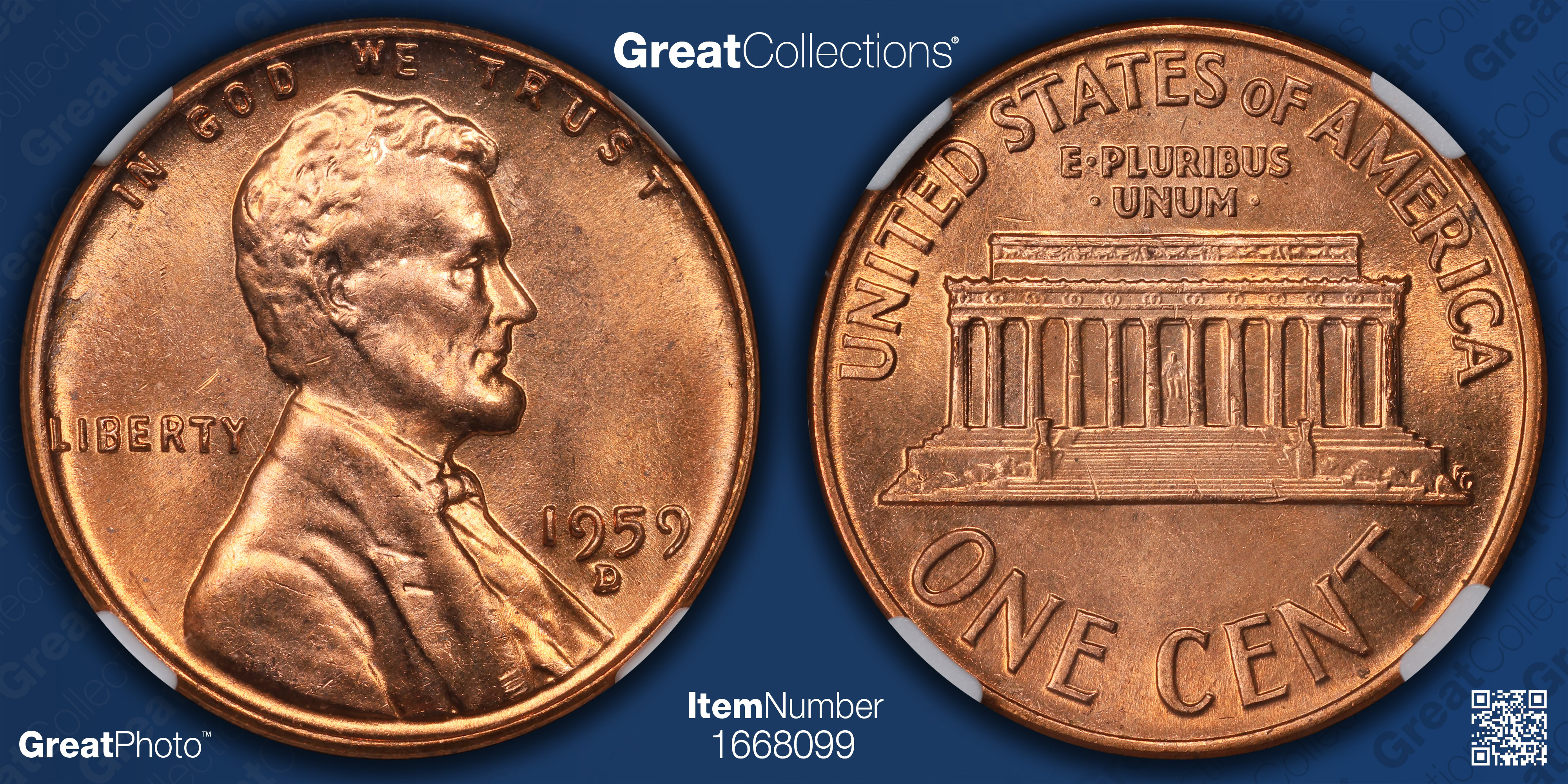 1959-D/D/D Lincoln Cent FS-501 NGC MS-65 RD (Item 1668099 ...