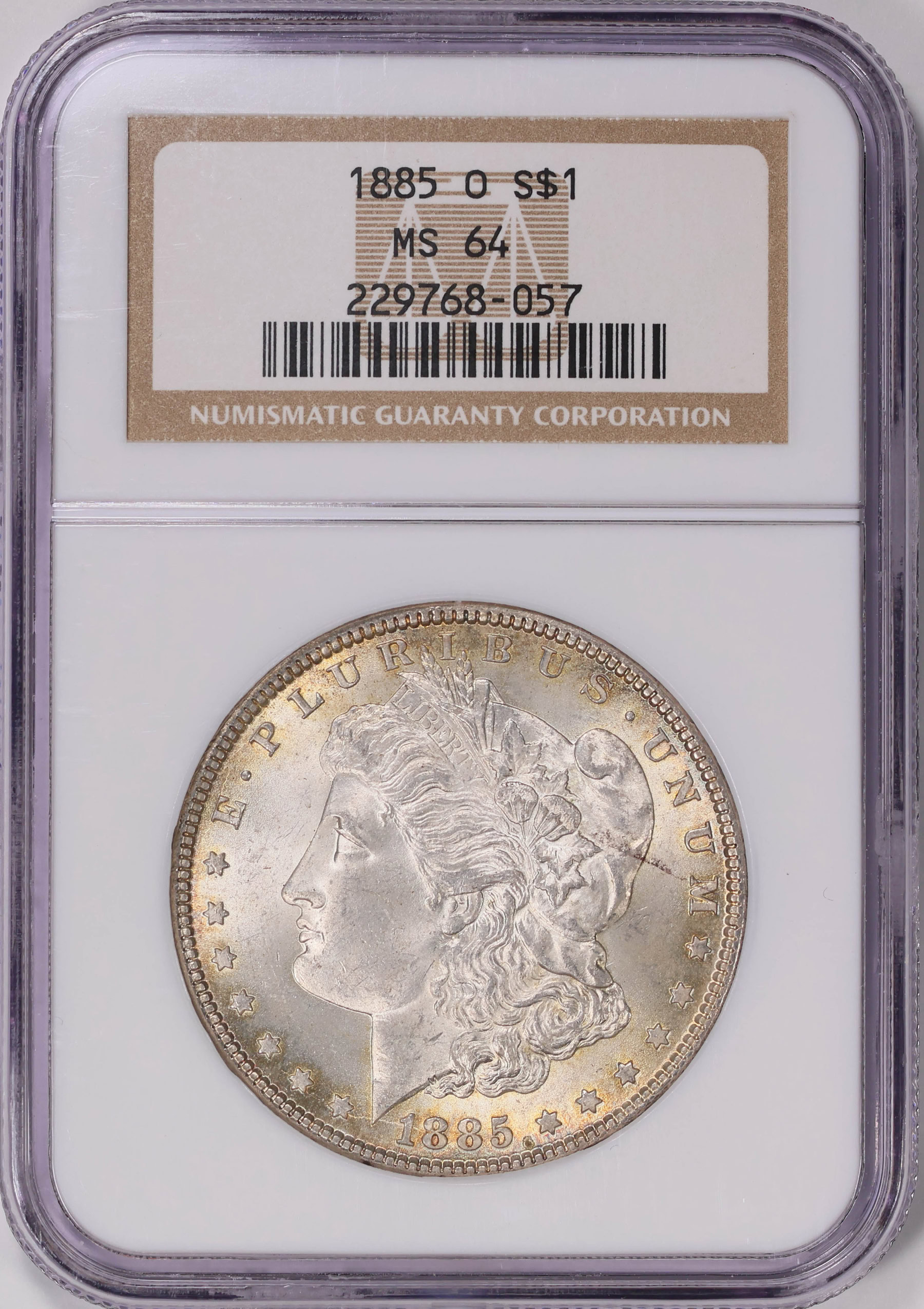 1885-O Morgan Silver Dollar NGC MS-64 (Toned) (Item 1668151) | GreatCollections Coin Auctions