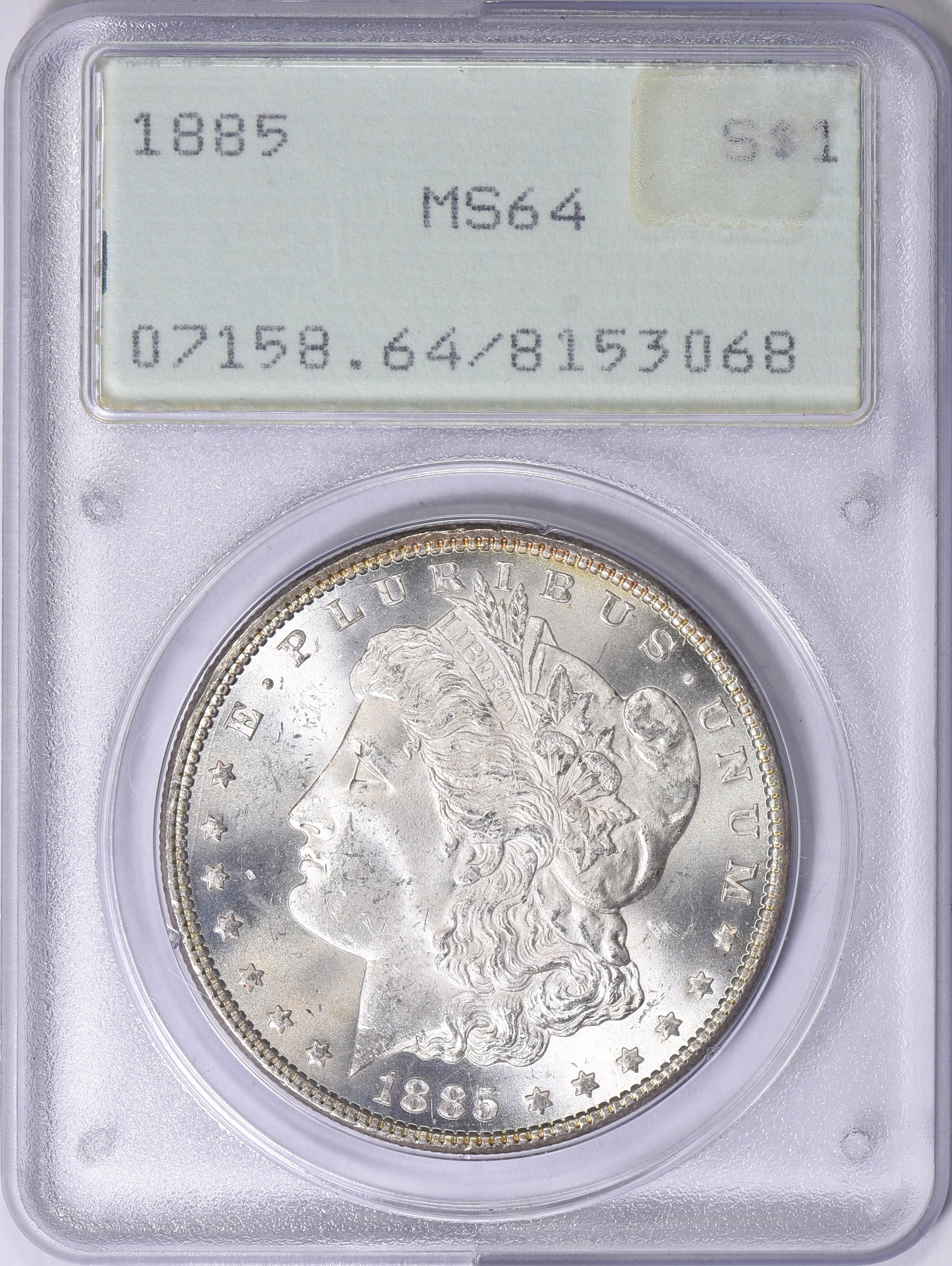 1885 Morgan Silver Dollar PCGS MS-64 OGH (1st Gen) (Item 1668178) | GreatCollections Coin Auctions
