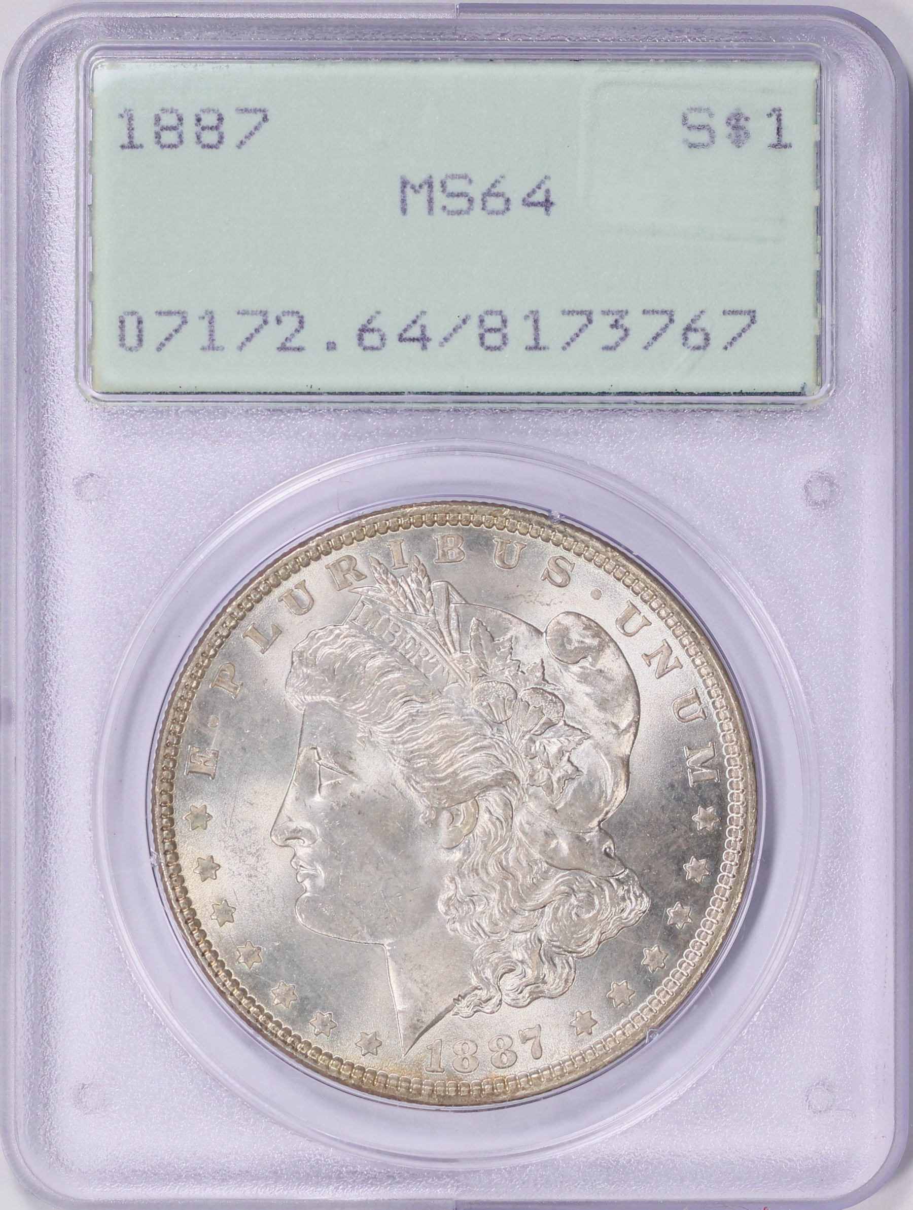 1887 Morgan Silver Dollar PCGS MS-64 OGH (1st Gen) (Item 1668243) | GreatCollections Coin Auctions