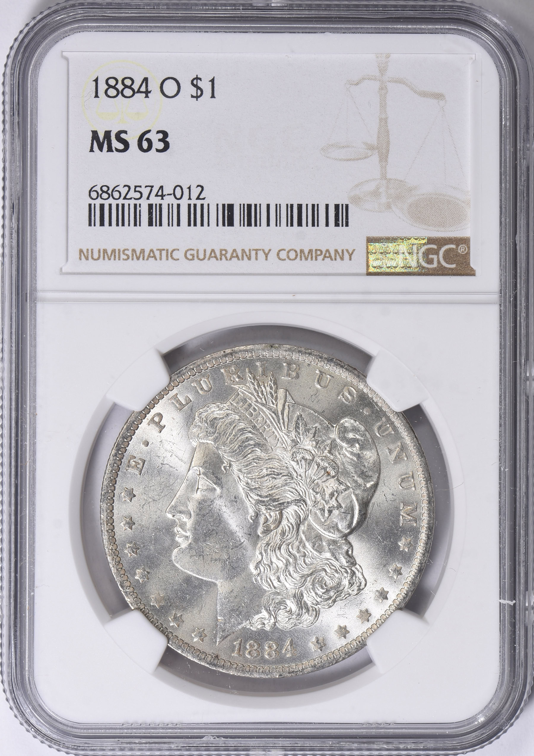 1884-O Morgan Silver Dollar NGC MS-63 (Item 1668308) | GreatCollections Coin Auctions