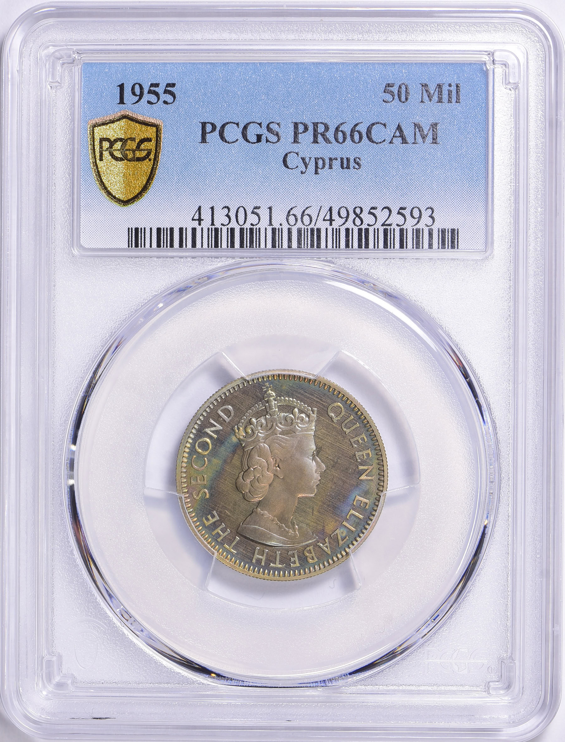 Cyprus 1955 50 Mils KM-36 PCGS Proof-66 CAMEO (Toned) (Item 1668365 ...
